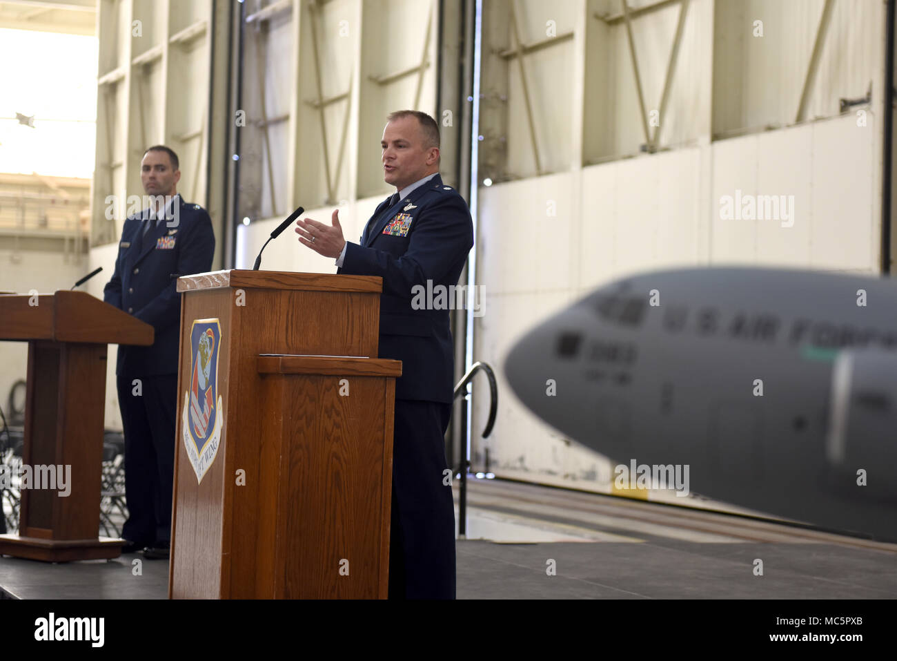 U.S. Air Force Lt. Col. Gary Dodge offers thanks and introduces special ...