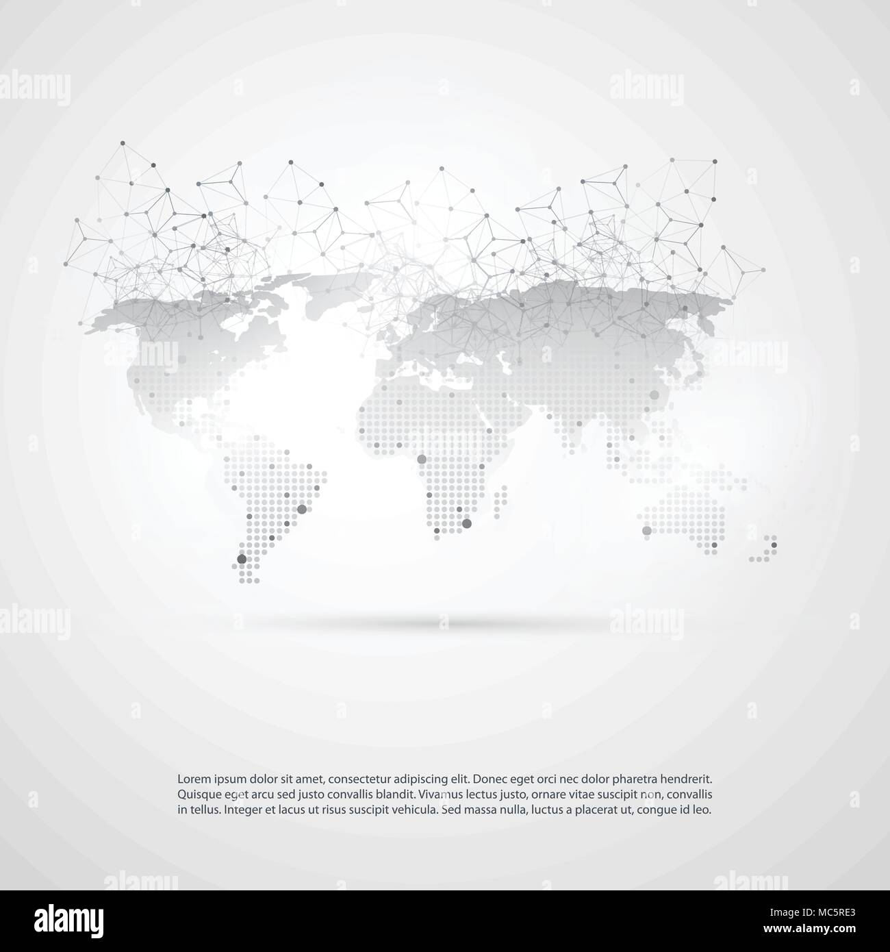 Cloud Computing And Networks With World Map Abstract Global Digital Network Connections