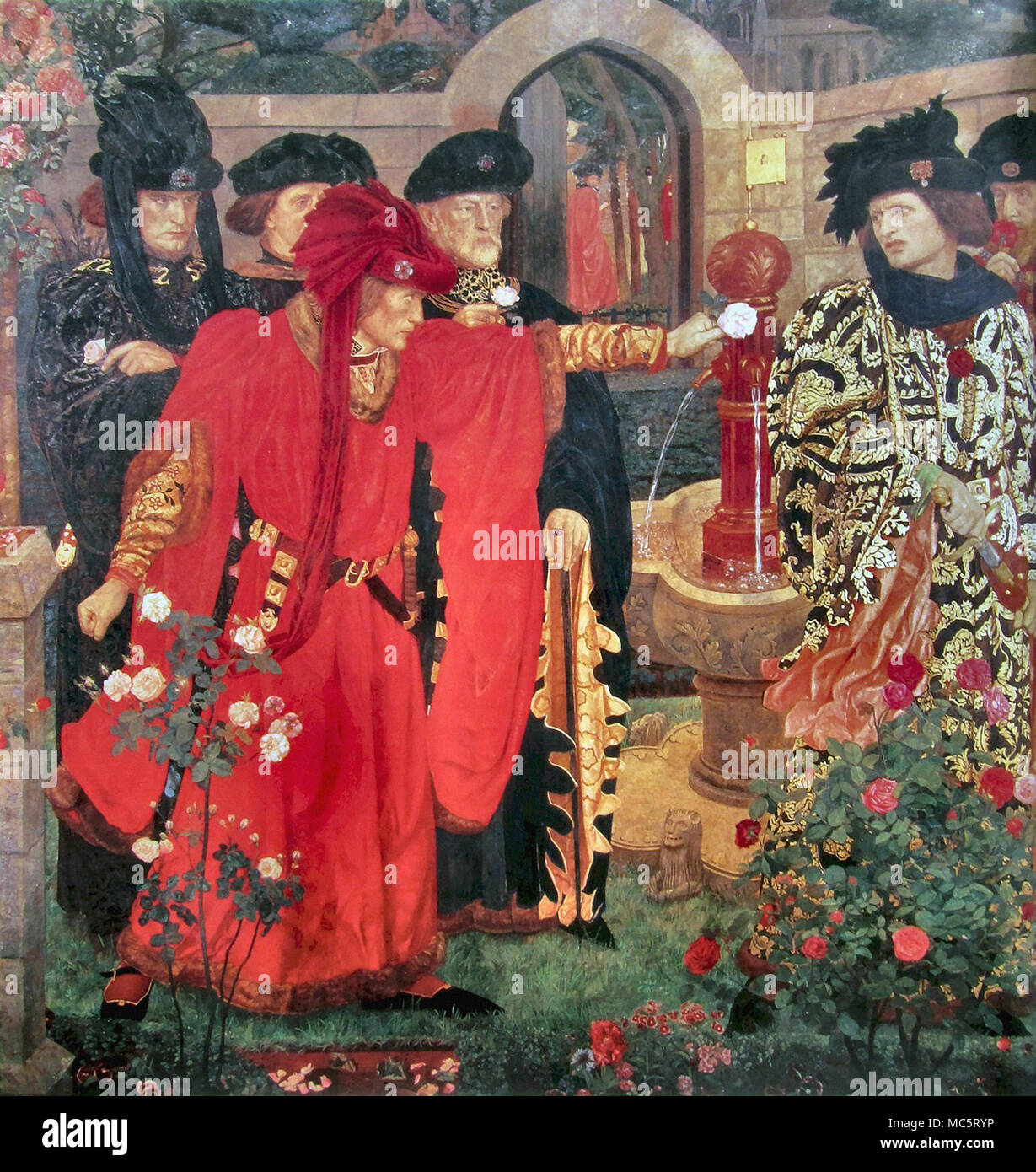 Payne Henry Arthur - Choosing the Red and White Roses Stock Photo - Alamy