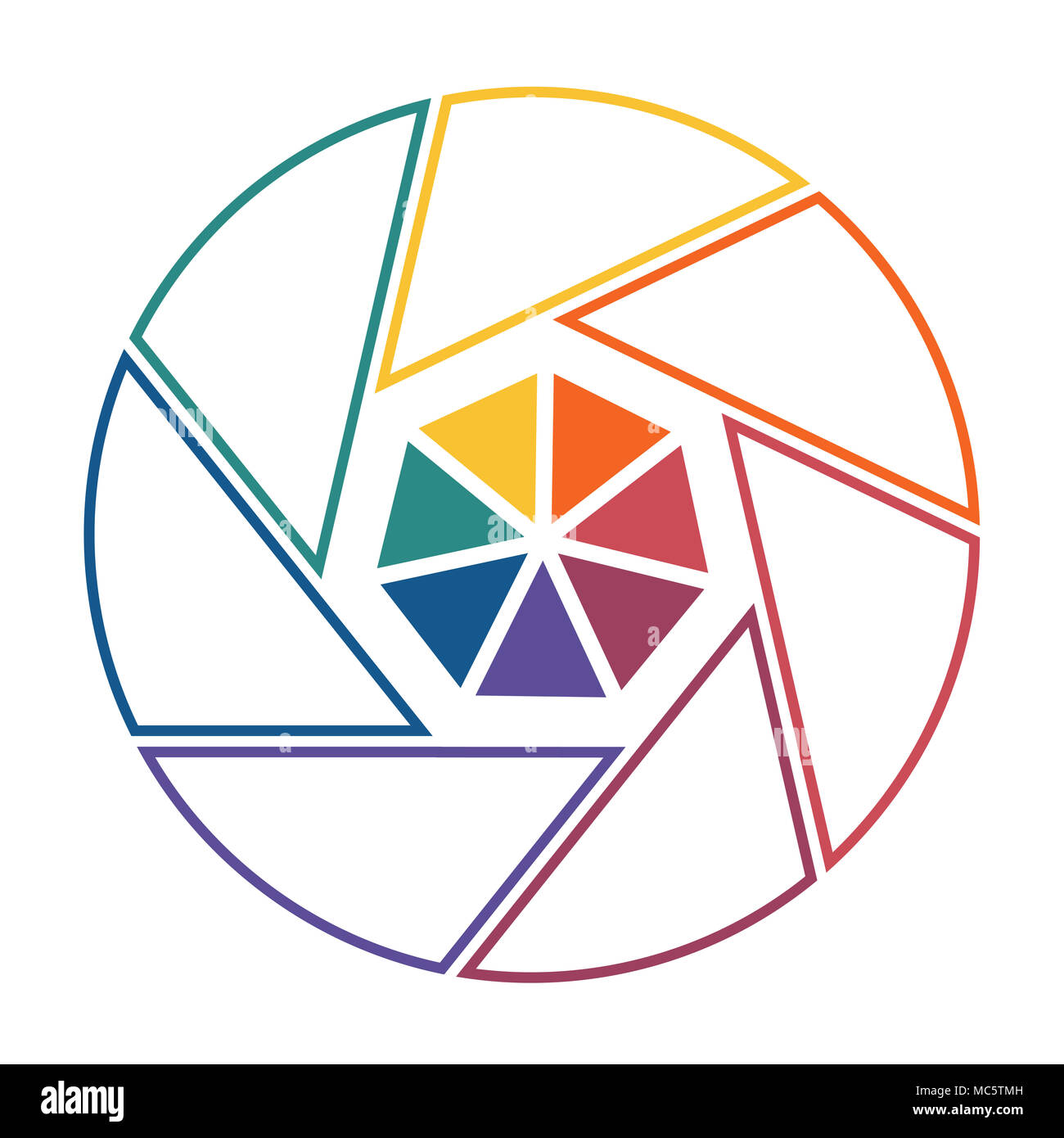 Pie Chart On White Background From Line For 7 Options Template ...