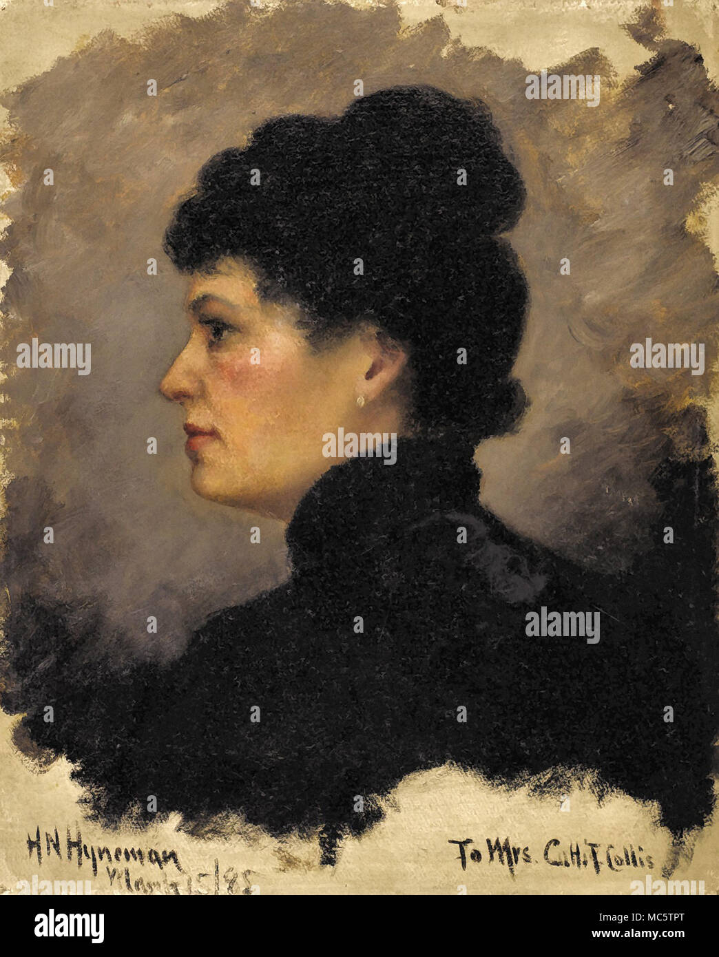 Hyneman Herman - Profile of a Lady in Black Stock Photo - Alamy