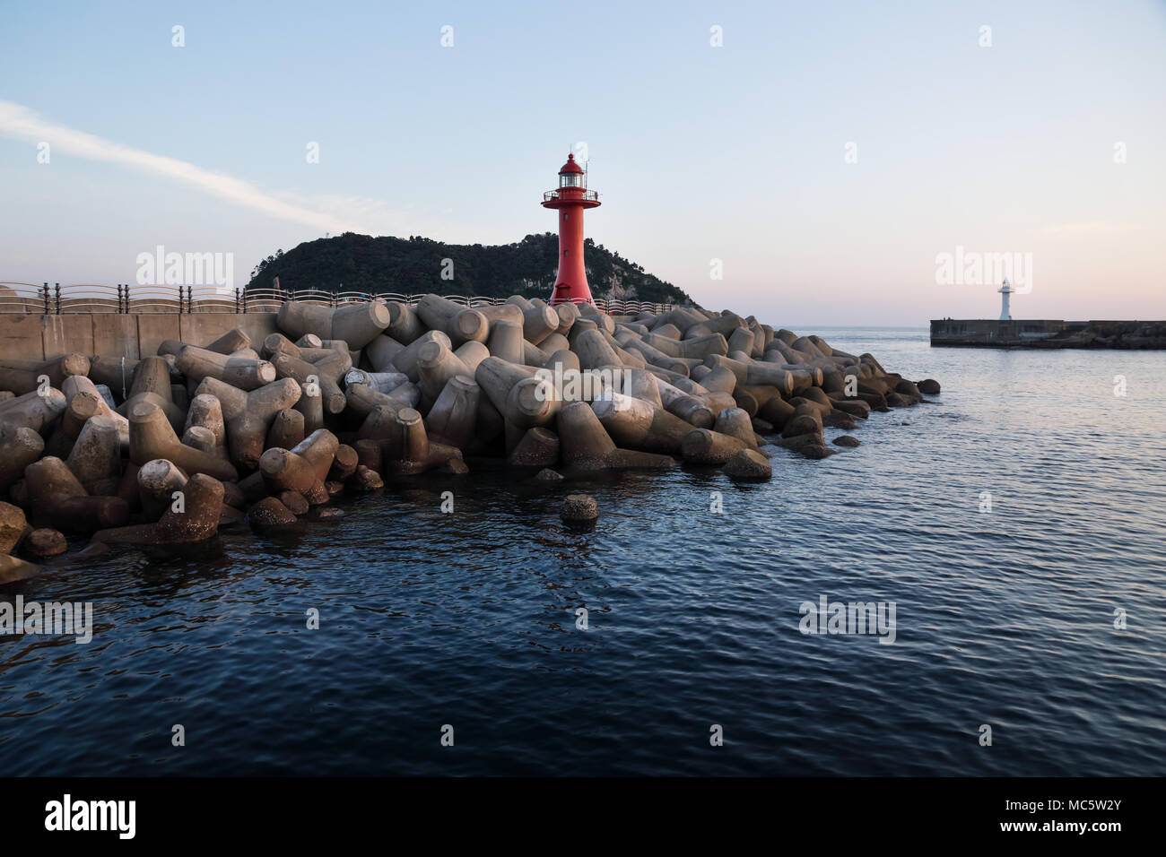 Red lighthouse sea jeju island hi-res stock photography and images - Alamy