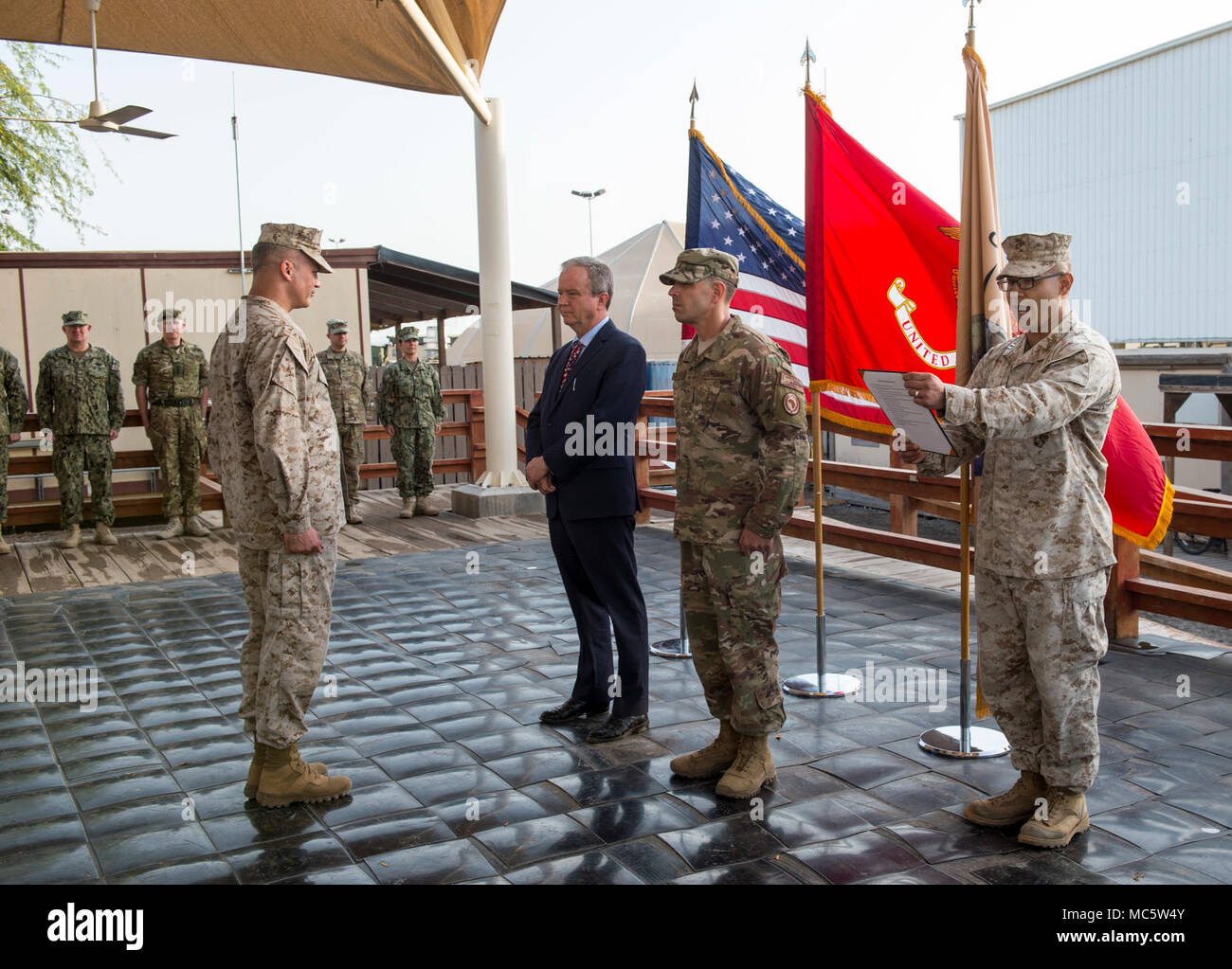 U.S. Marine Corps Capt. Richard Sierra, right, Combined Joint Task ...