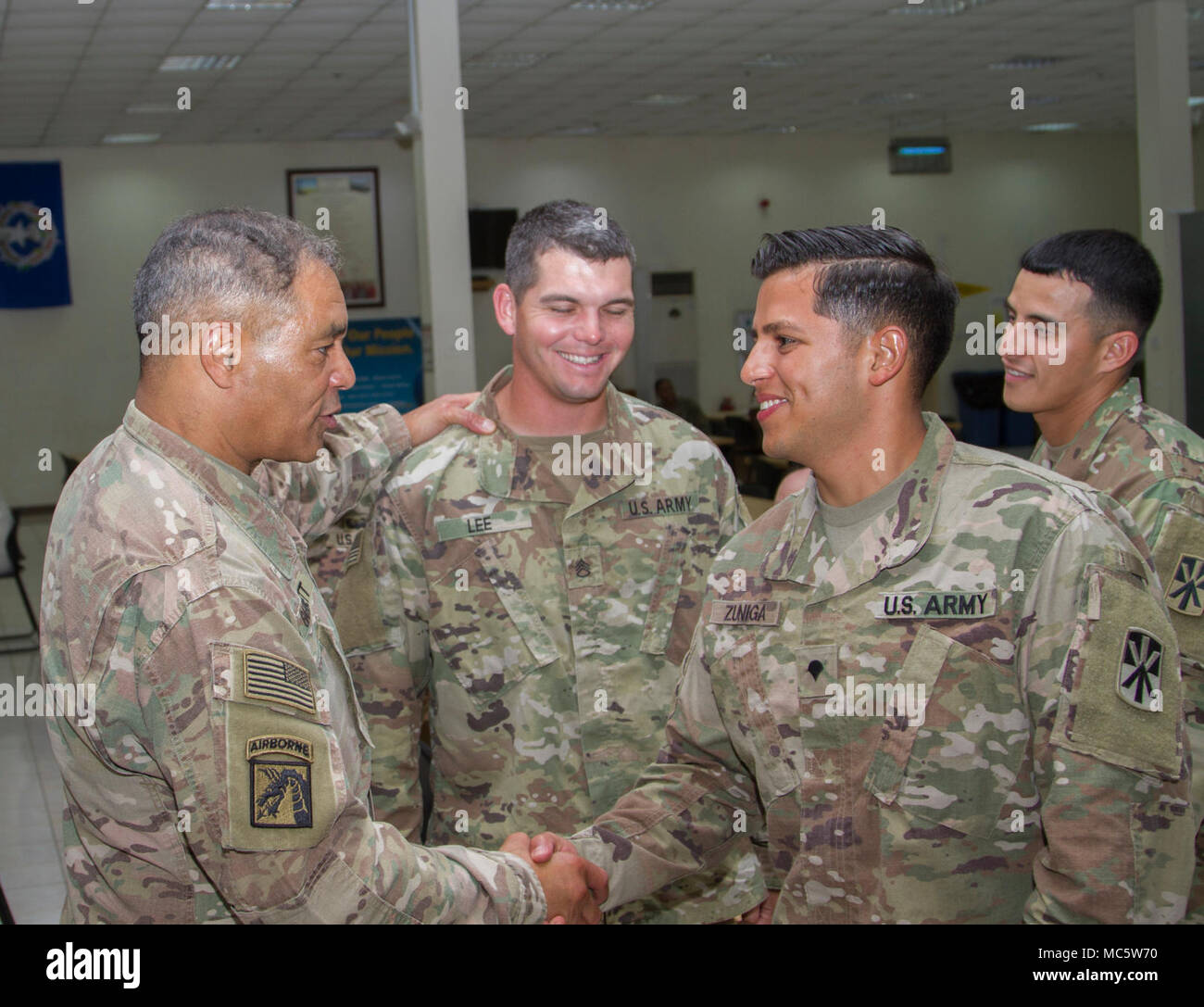 Lt. Gen. Michael X. Garrett, U.S. Army Central Commander, speaks with ...