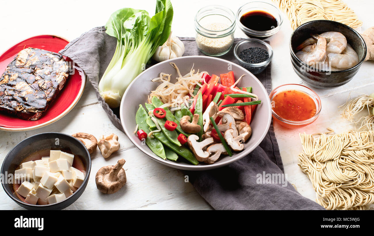 Ingredients ready asian food preparing. Asian cuisine concept Stock ...