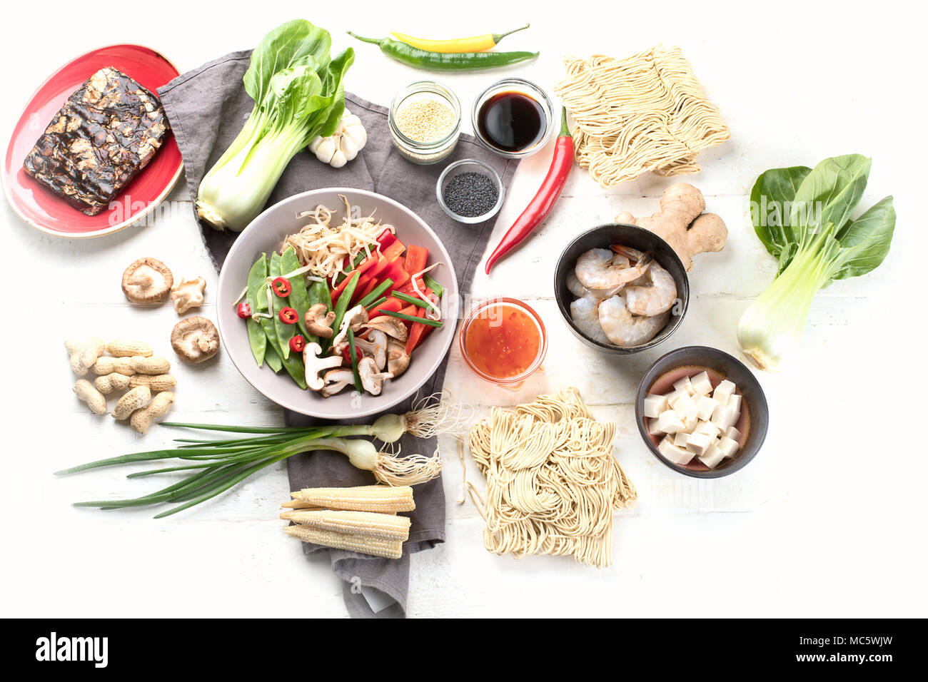 Ingredients ready asian food preparing. Asian cuisine concept Stock ...