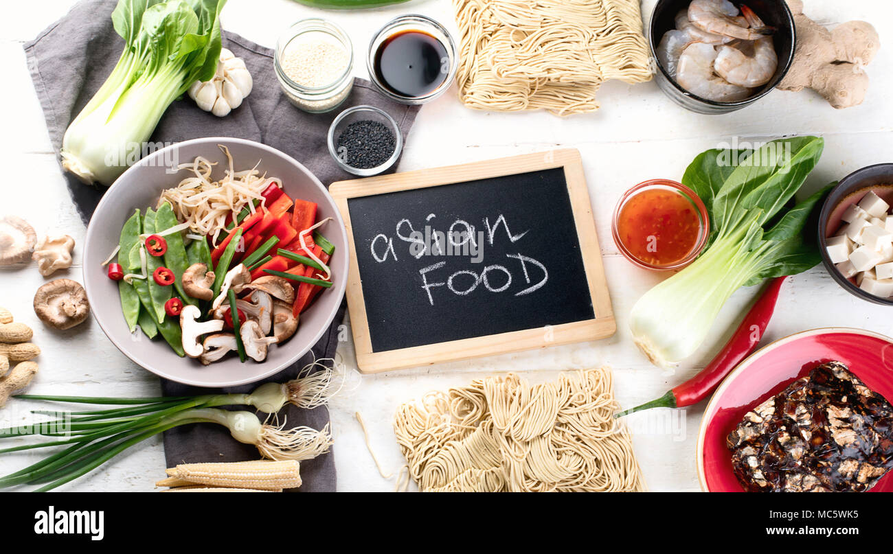 Ingredients ready asian food preparing. Asian cuisine concept Stock ...