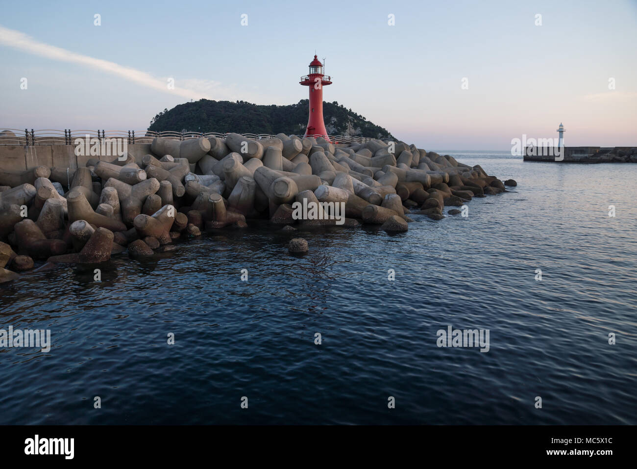 Red Lighthouse Sea Jeju Island High Resolution Stock Photography and ...