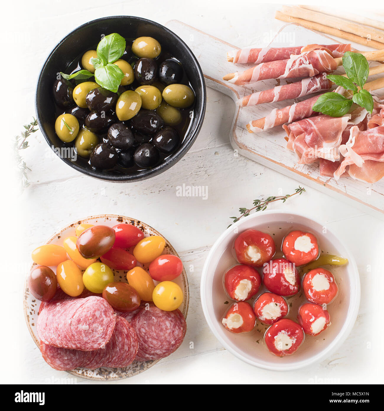 Typical italian antipasto. Mixed antipasto platter. Traditional Italian ...