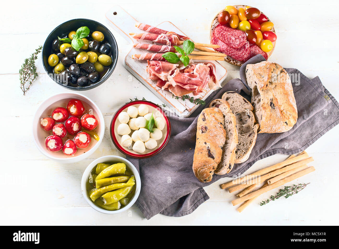 Typical italian antipasto. Mixed antipasto platter. Traditional Italian ...