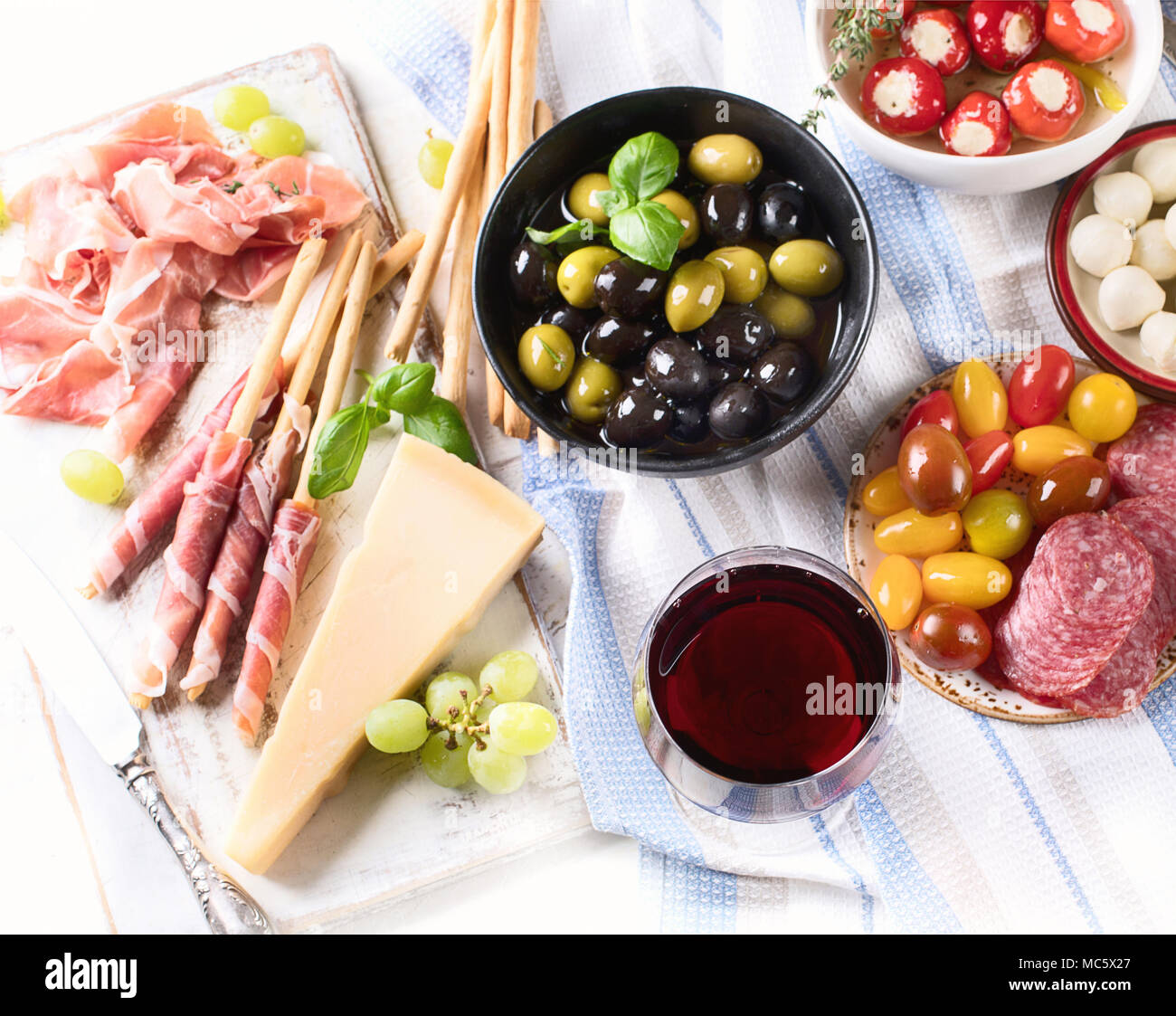 Typical italian antipasto. Mixed antipasto platter. Traditional Italian ...