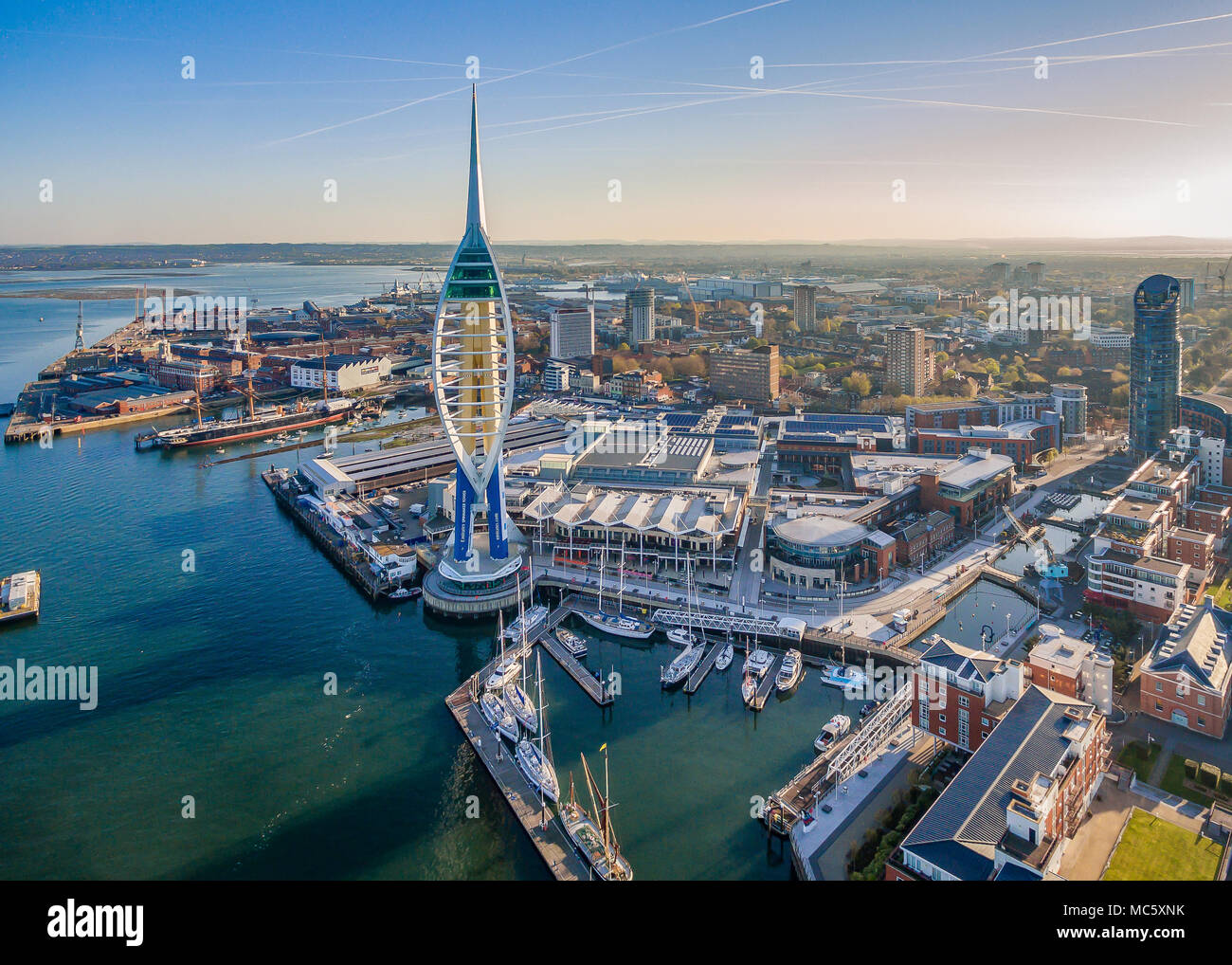 Spinnaker tower aerial hi-res stock photography and images - Alamy