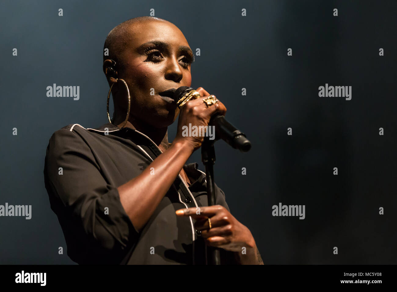 The British soul pop singer Laura Mvula live at the Blue Balls Festival ...