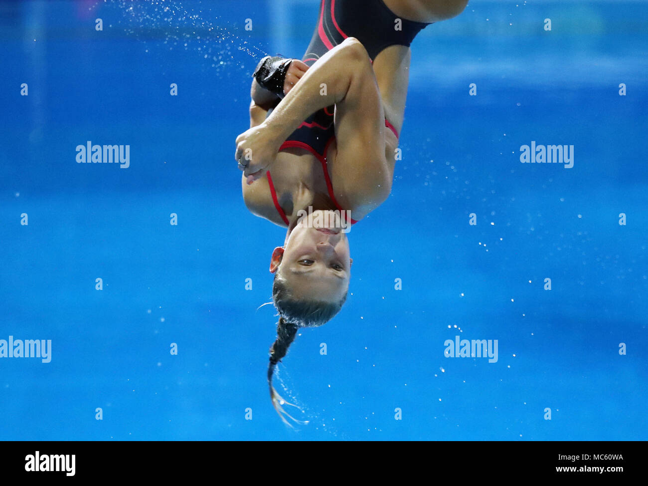 England's Alicia Blagg in the Women's 1m Springboard Final at the Optus ...