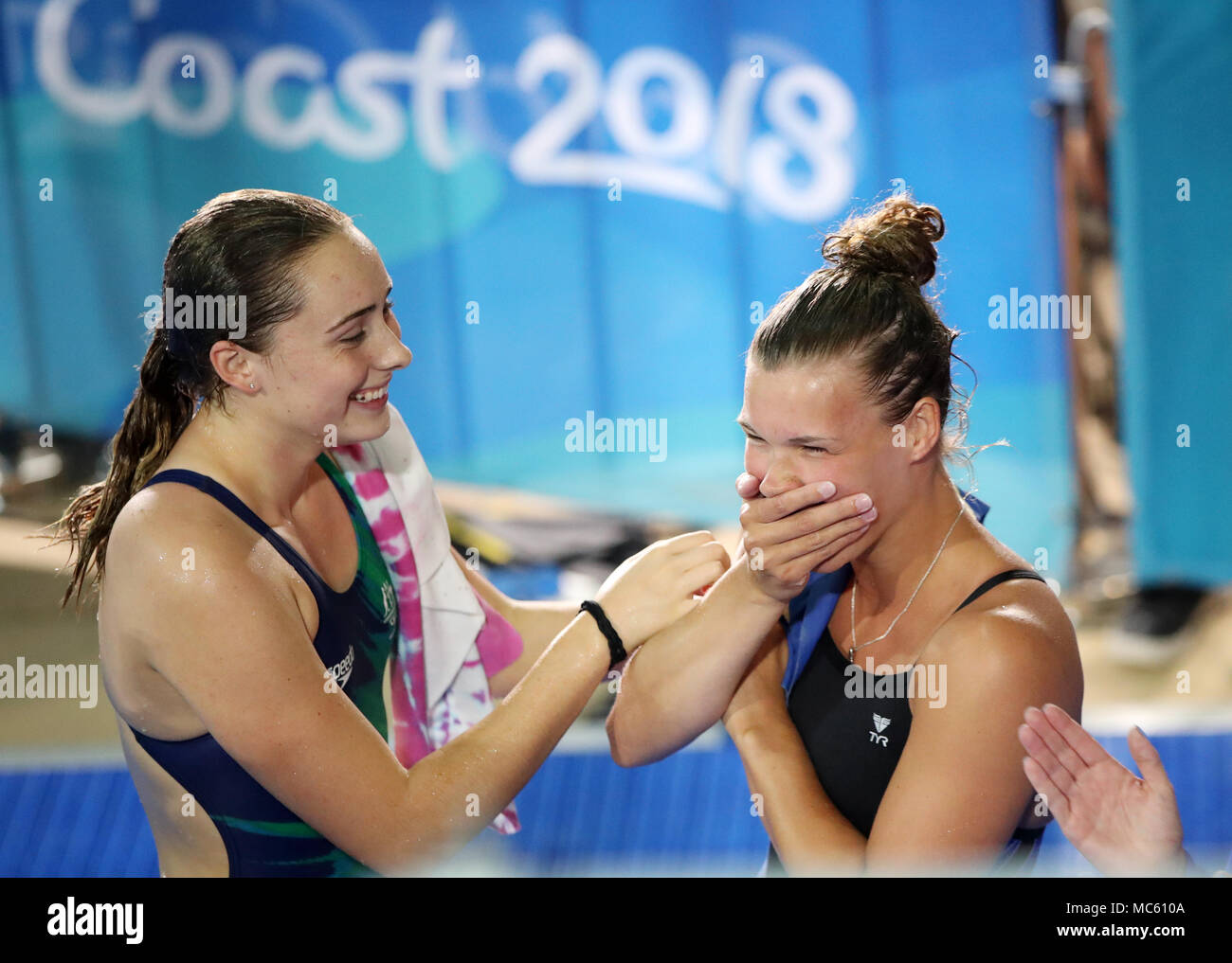 Scotland's Grace Reid (right) celebrates Gold in the Women's 1m ...