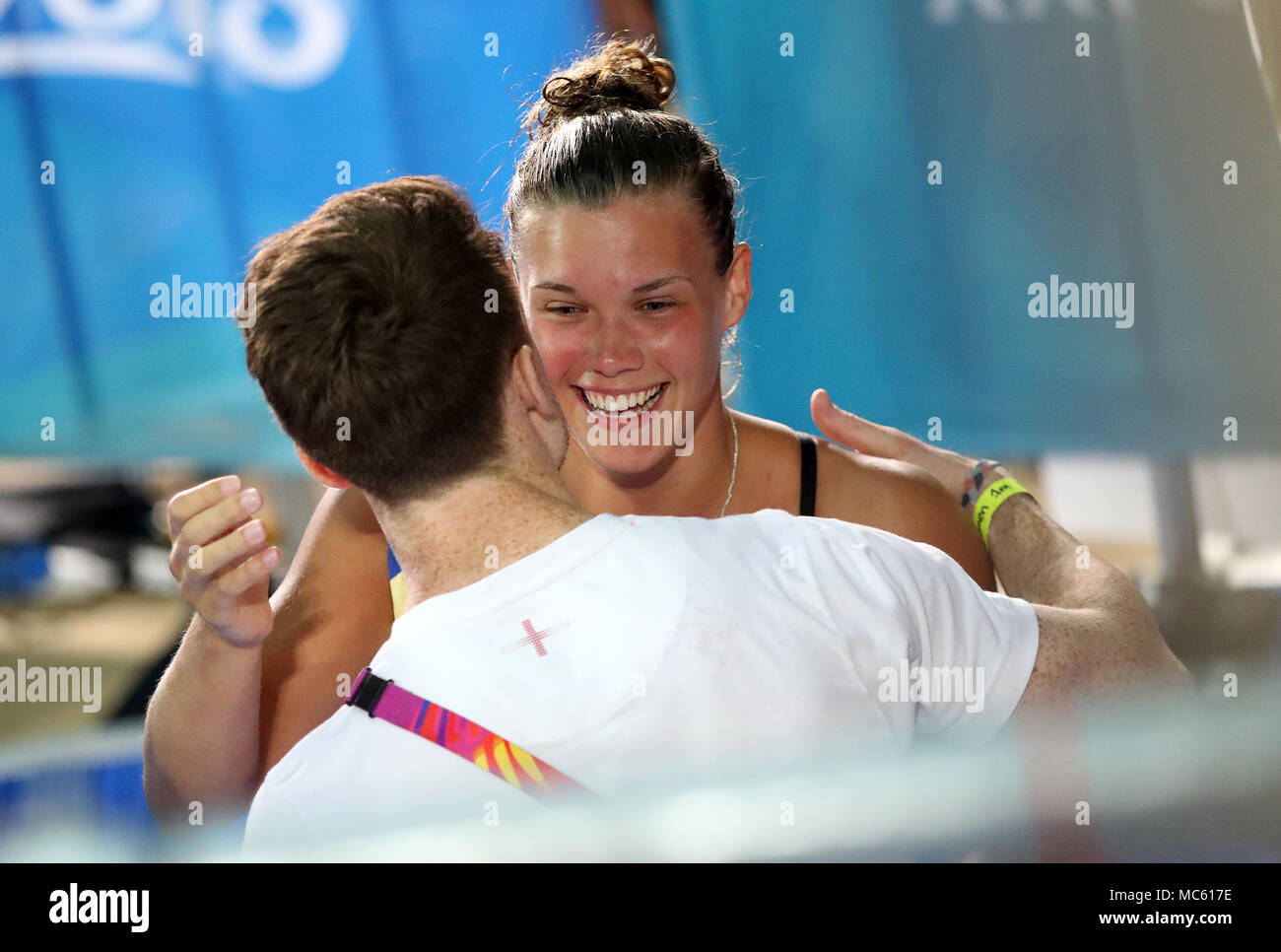 Scotland's Grace Reid celebrates Gold in the Women's 1m Springboard ...