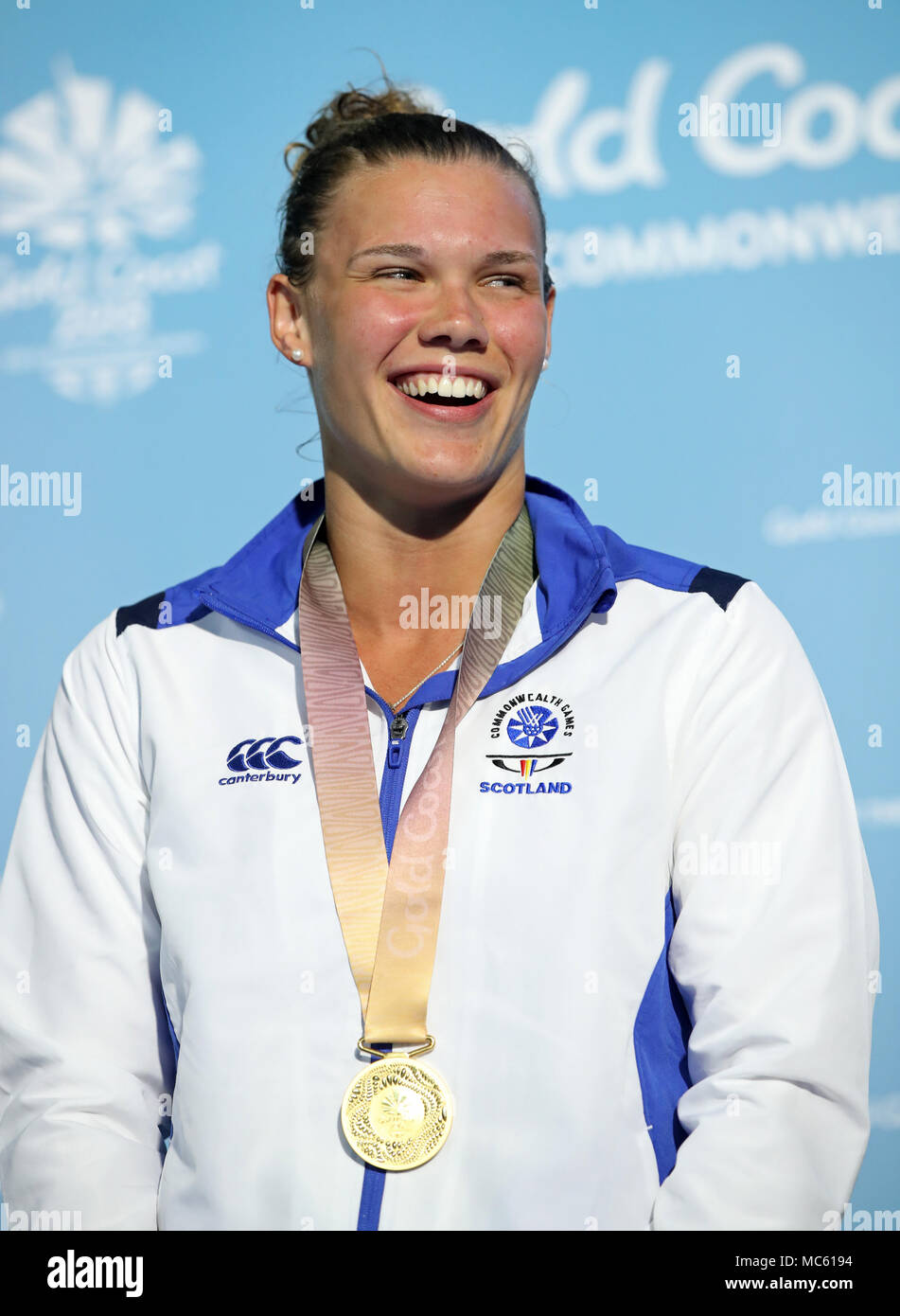 Scotland's Grace Reid celebrates with her Gold medal in the Women's 1m ...