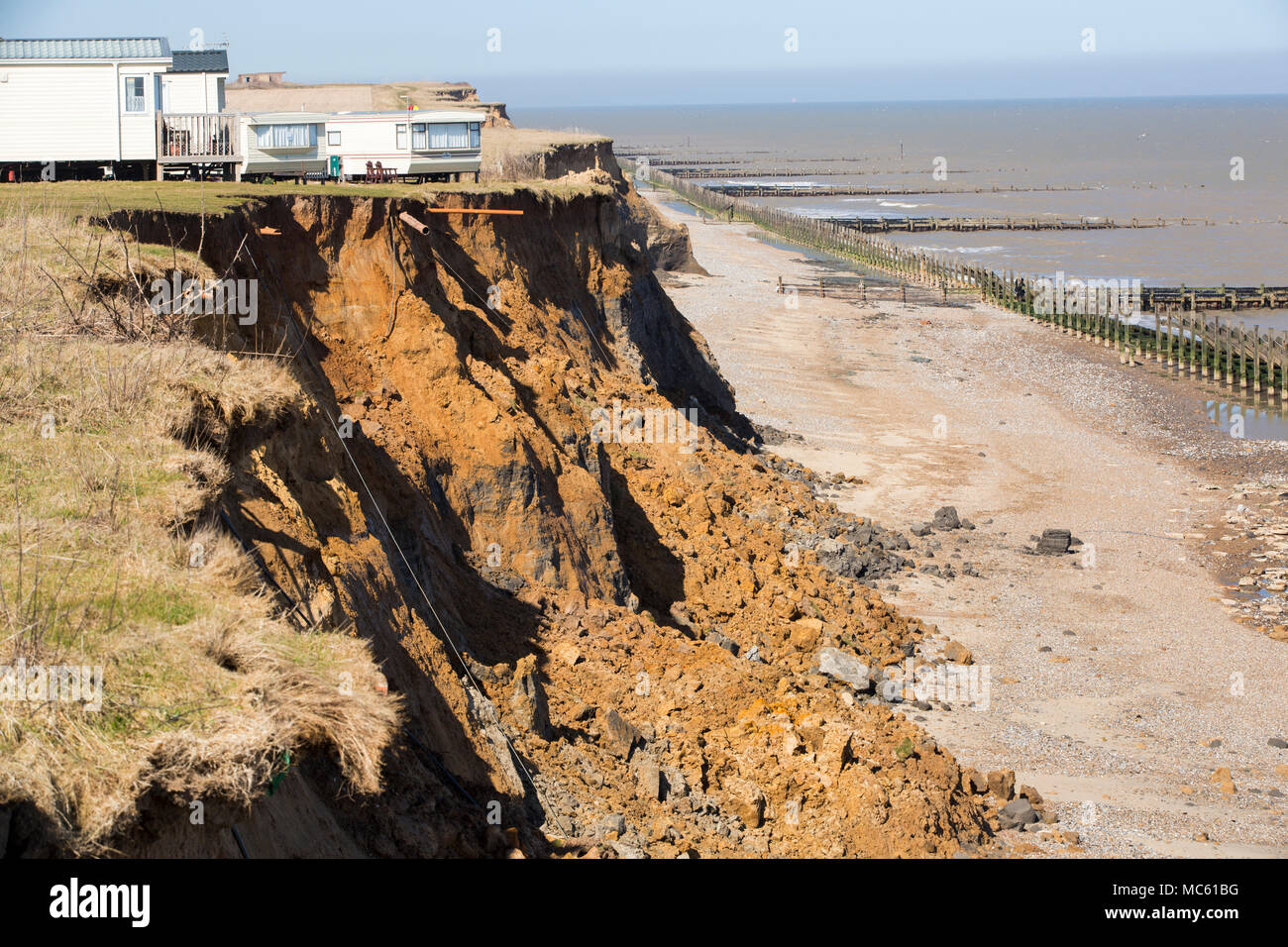 Happisburgh after the Beast From the East storm in March 2018 and ...