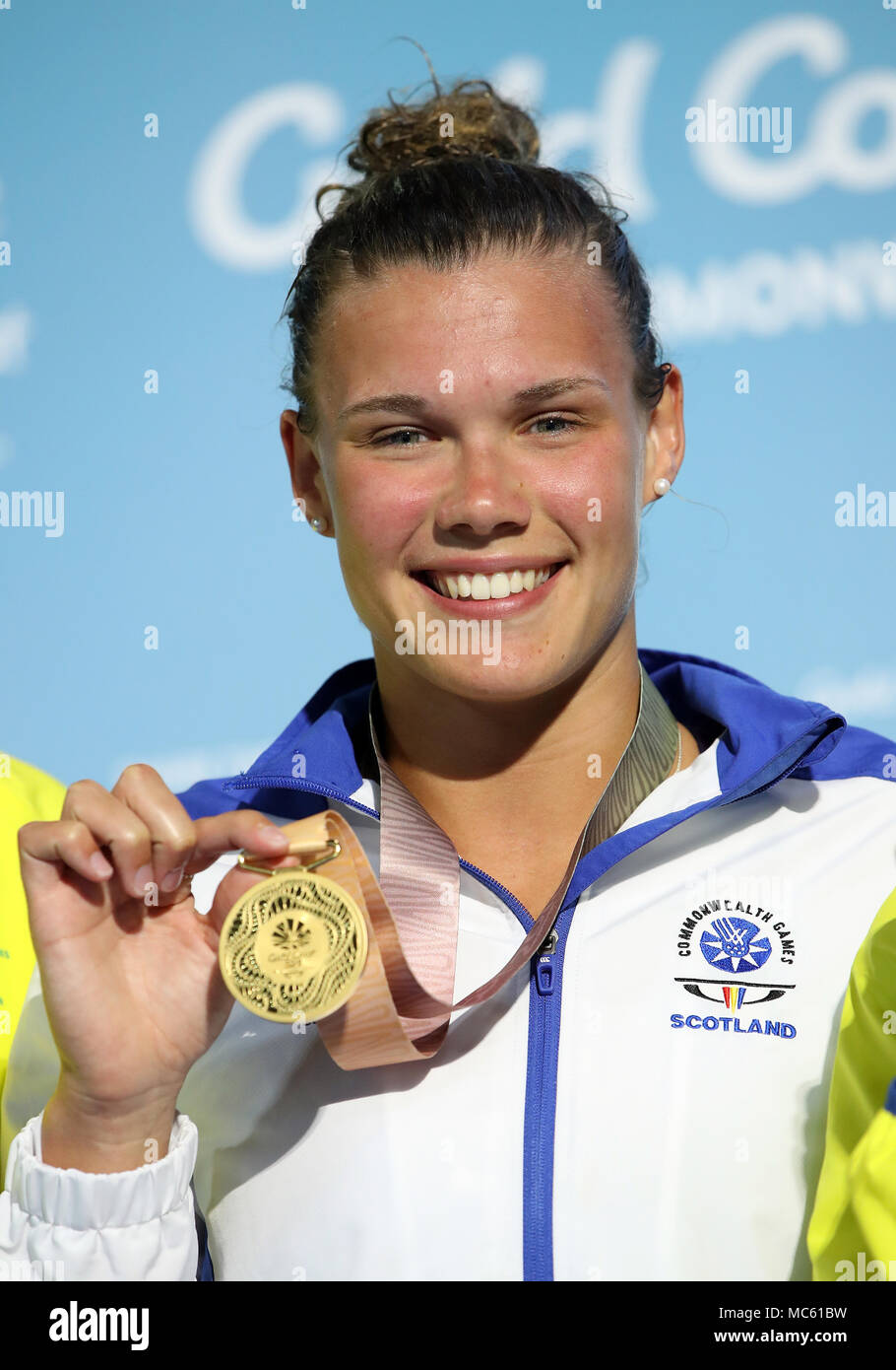 Scotland's Grace Reid celebrates with her Gold medal in the Women's 1m ...