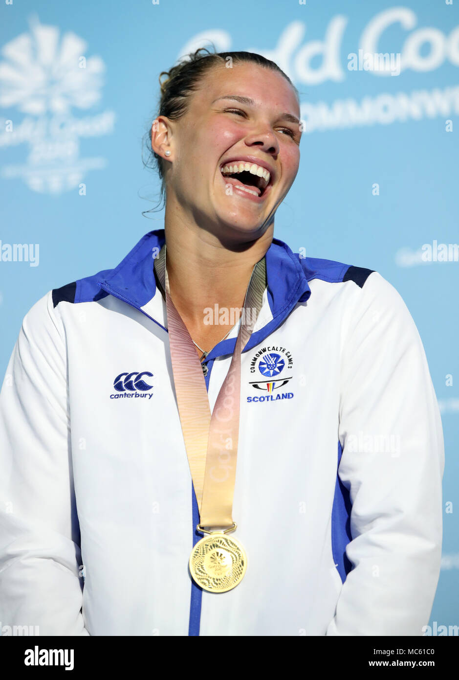 Scotland's Grace Reid celebrates with her Gold medal in the Women's 1m ...