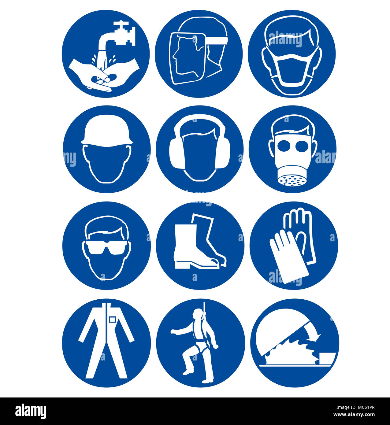 Safety signs at work Stock Photo - Alamy