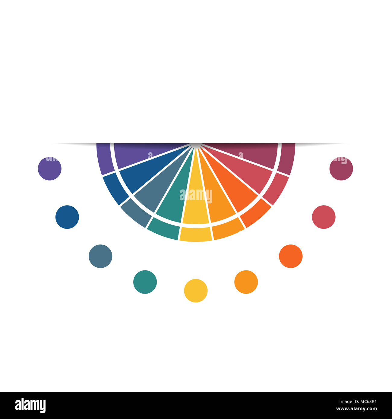 Semicircle template for infographics with 9 parts, options, steps ...