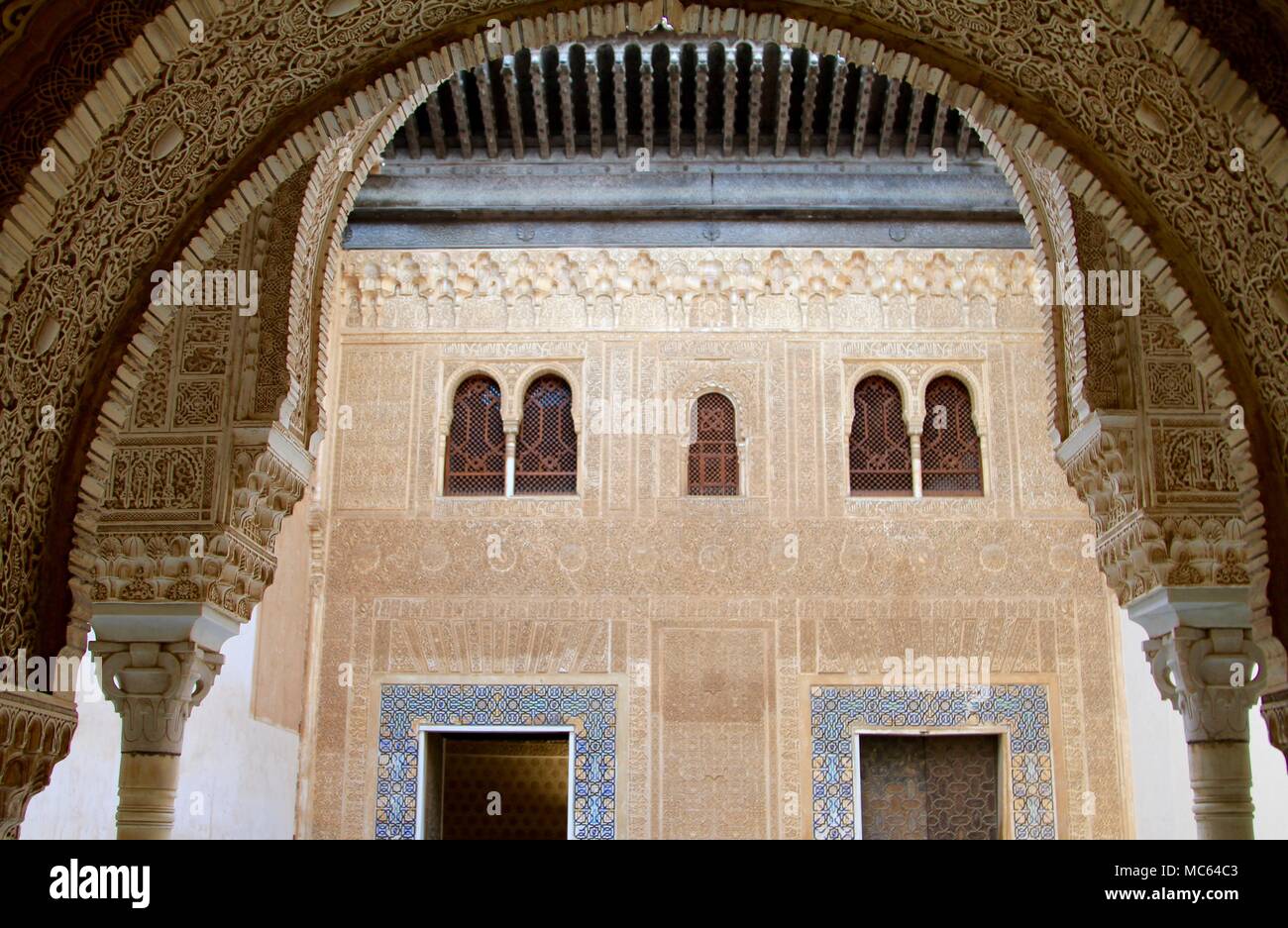 The Facade of Comares, Nasrid Palace, Alhambra, Granada, Spain Stock ...