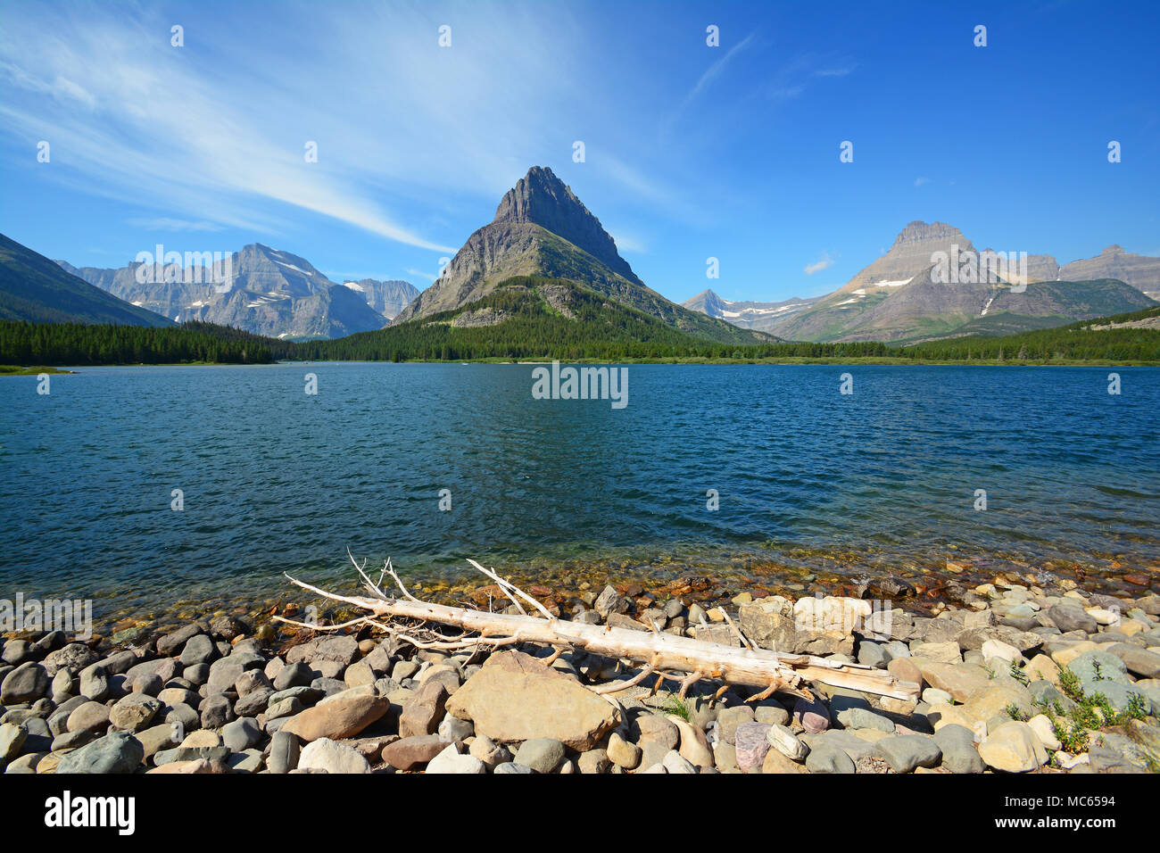 Swiftcurrent Lake, Glacier national Park, Montana Stock Photo - Alamy
