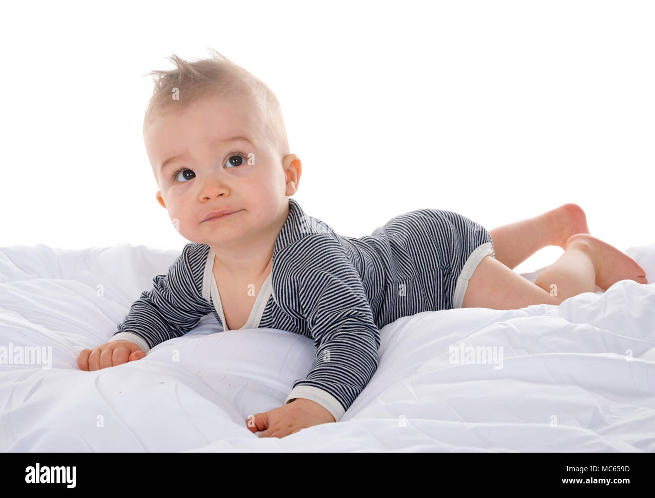 human baby in front of white background Stock Photo - Alamy