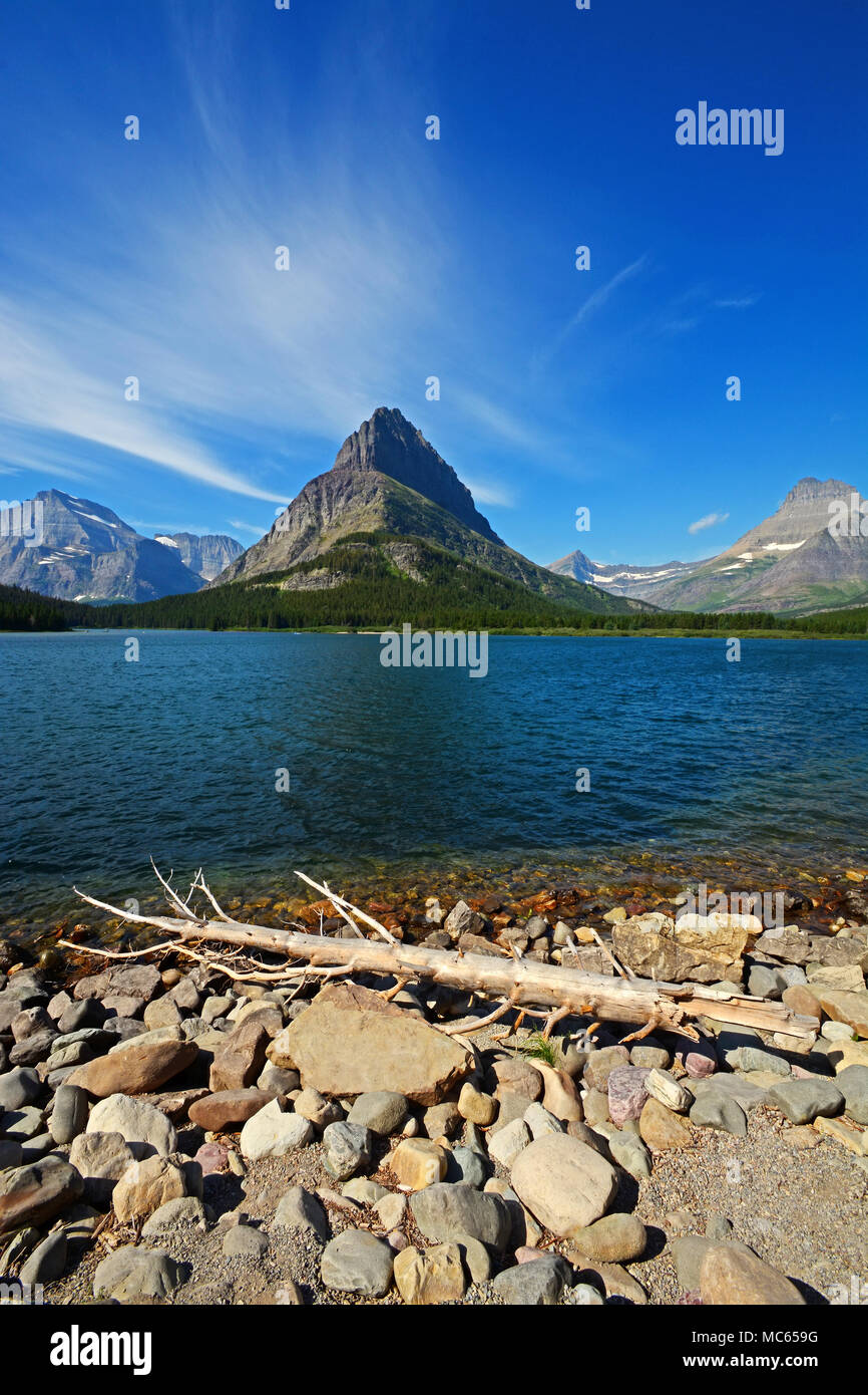 Swiftcurrent Lake, Glacier national Park, Montana Stock Photo - Alamy