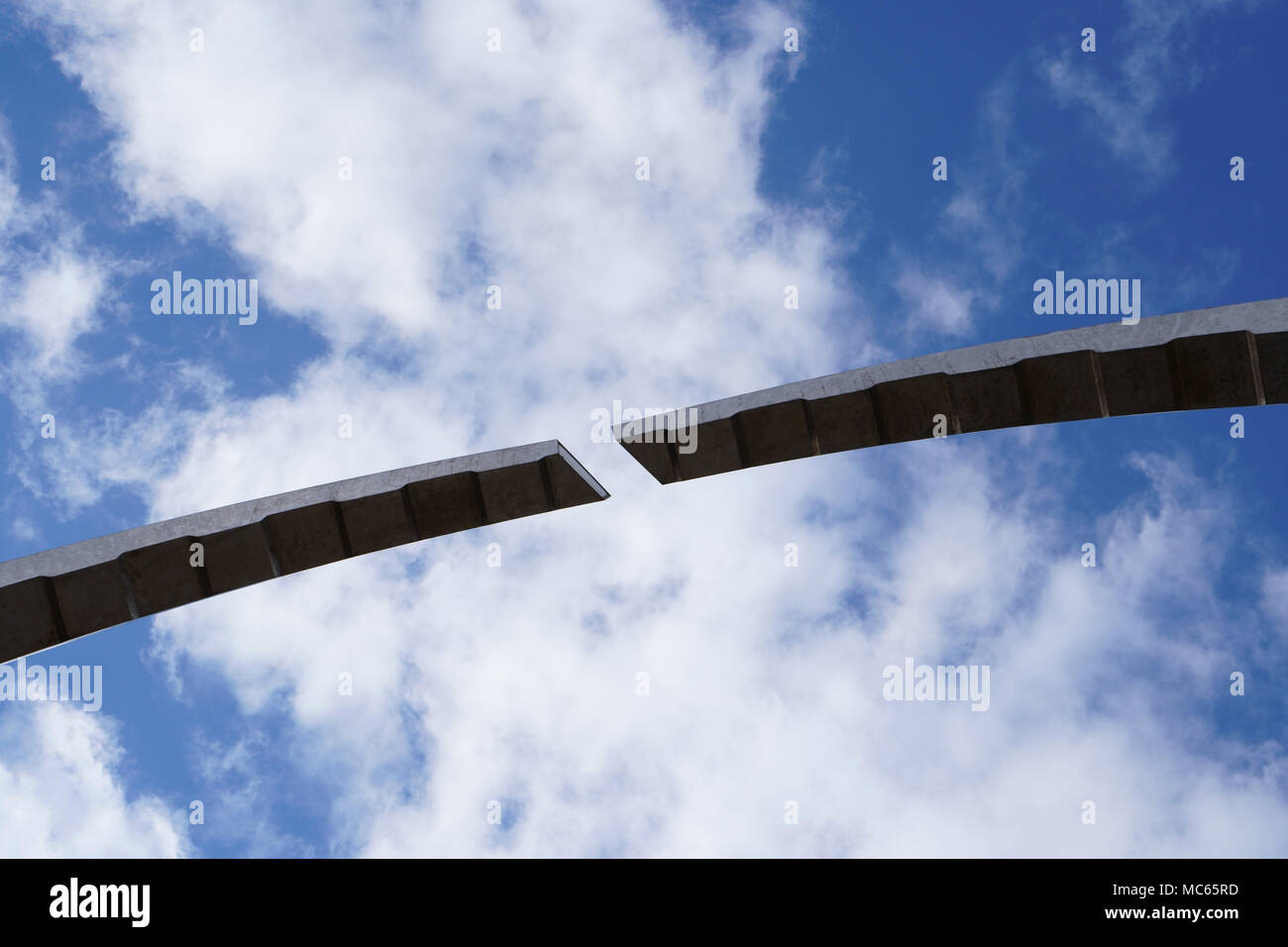 Upper part of the Michigan Labor Legacy Monument, downtown Detroit, and ...