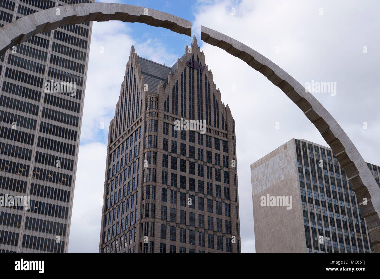 Detroit, Michigan/USA-April 7th, 2018 : Upper part of the Michigan ...
