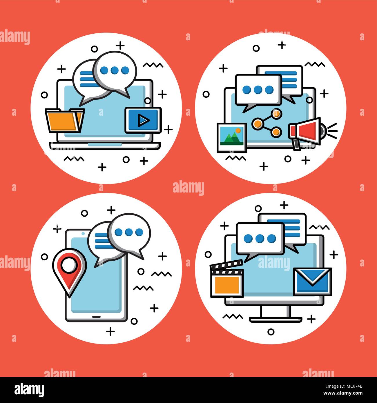 social media technological Stock Vector Image & Art - Alamy