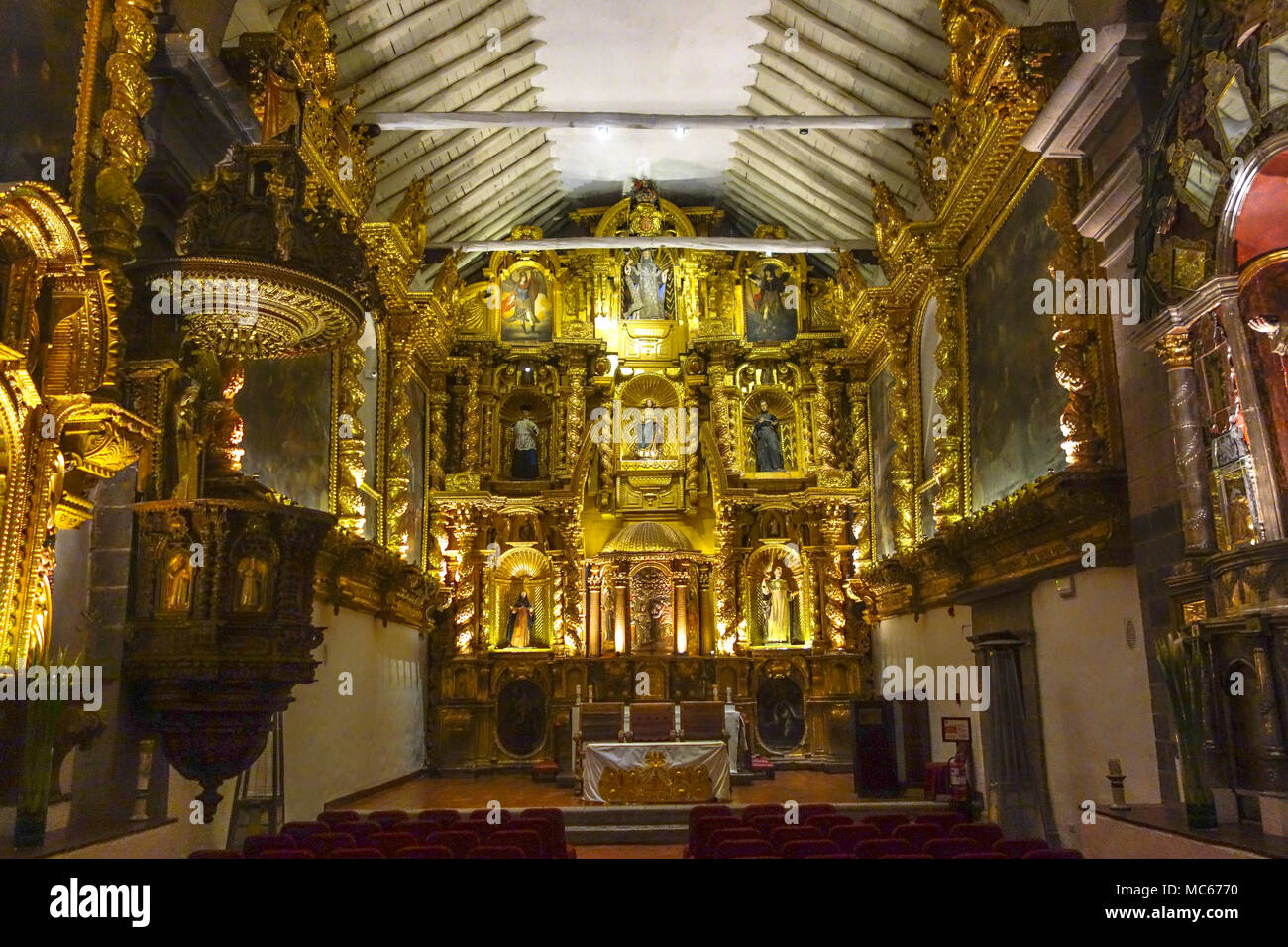 Cusco, Peru - April 2018: Interior of the San Antonio Abad chapel in ...