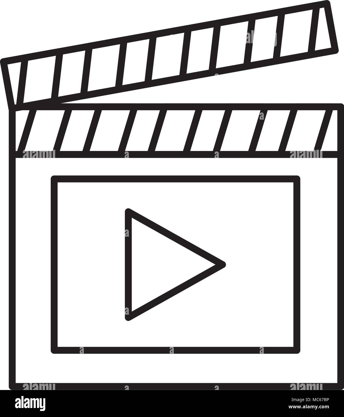 clapper board video player action image Stock Vector Image & Art - Alamy
