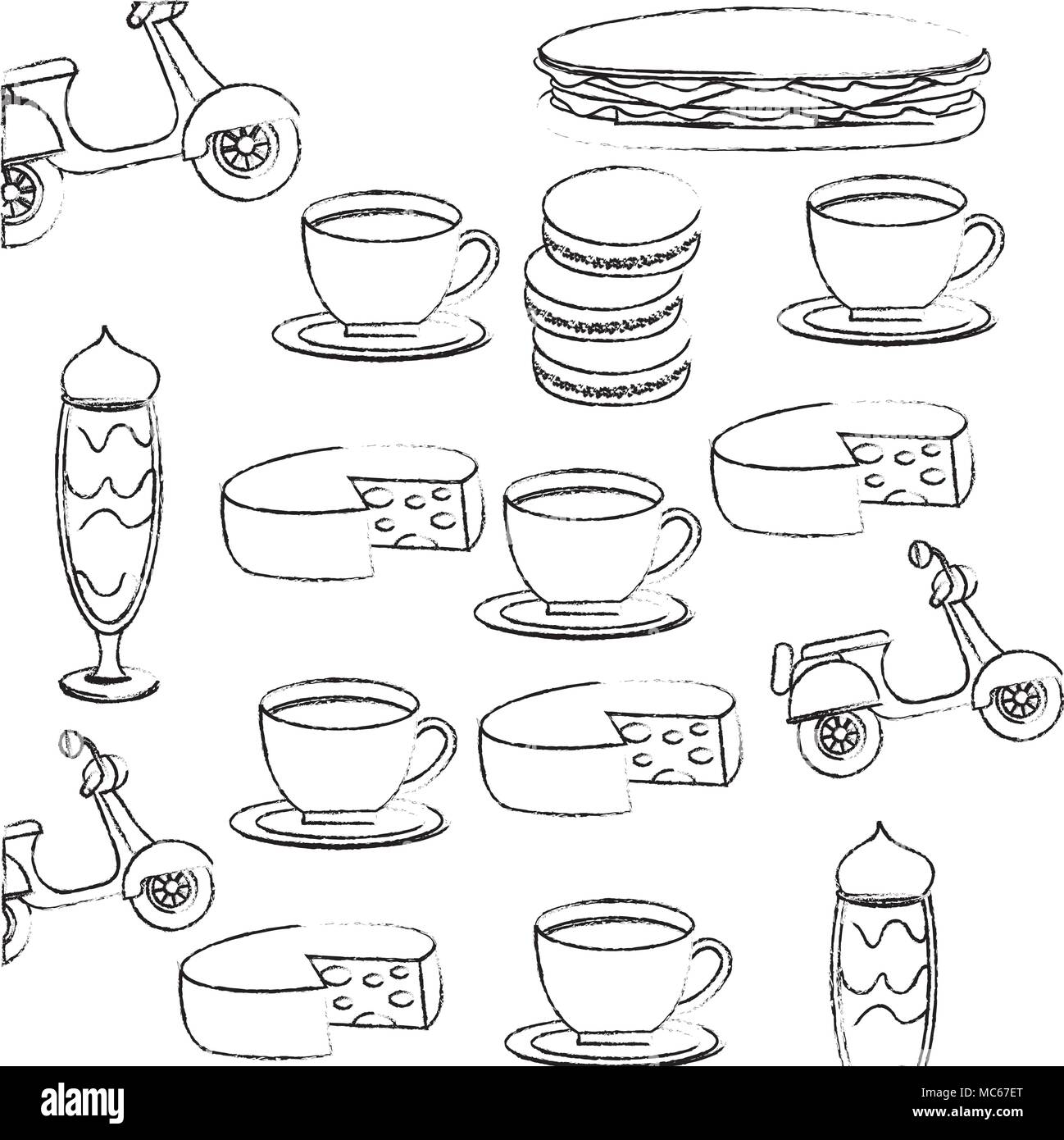 Pastry dining Black and White Stock Photos & Images - Alamy