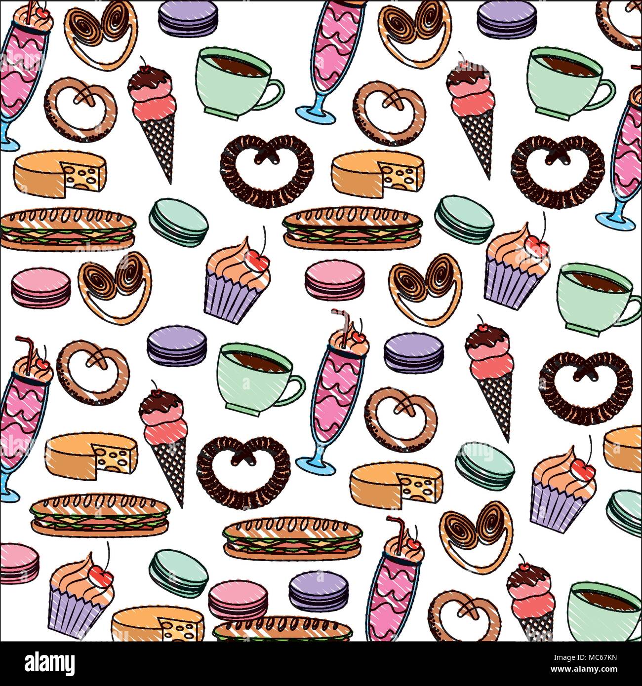 Hot coffee cheese cake Stock Vector Images - Alamy