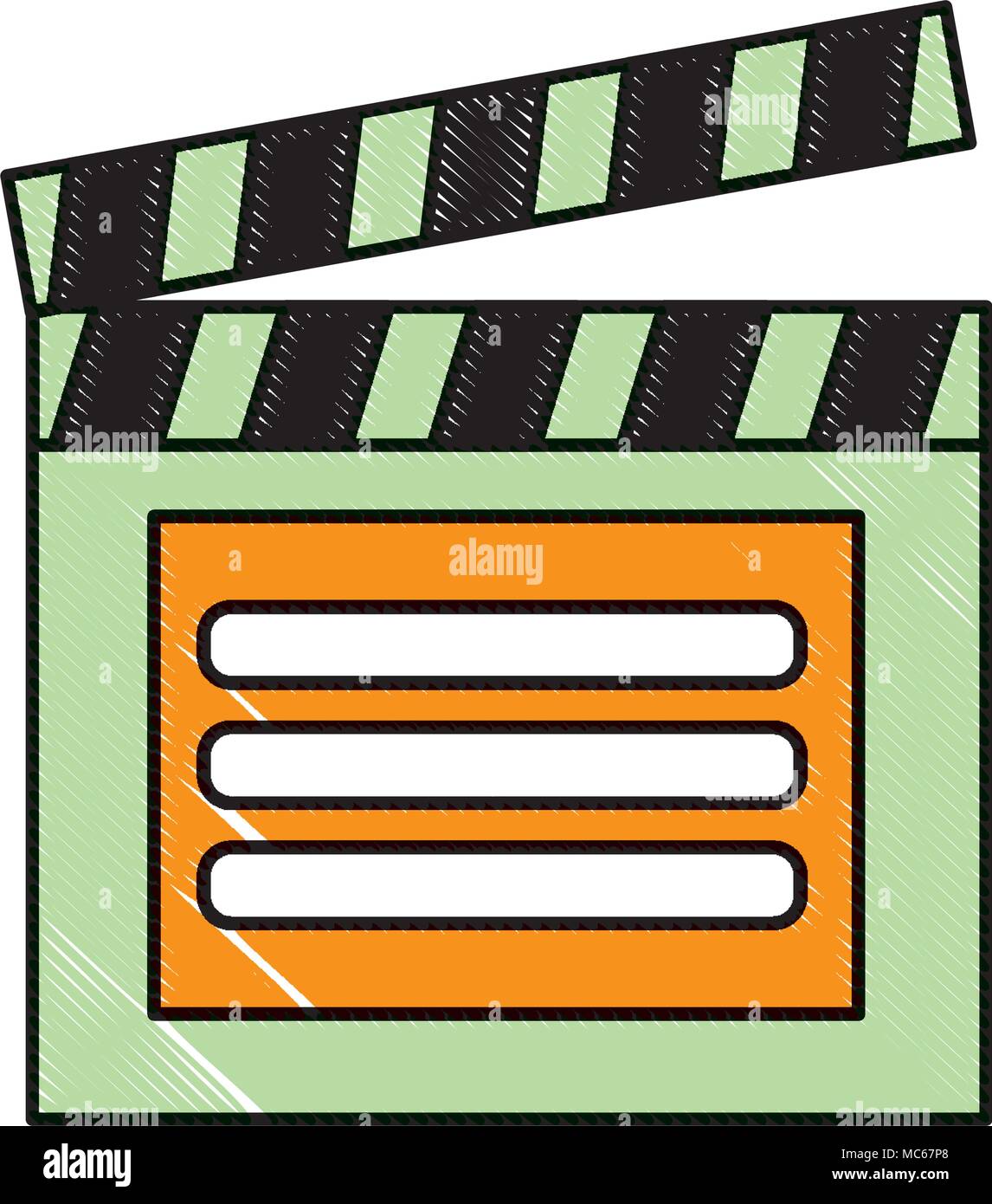 clapper board video player action image Stock Vector Image & Art - Alamy