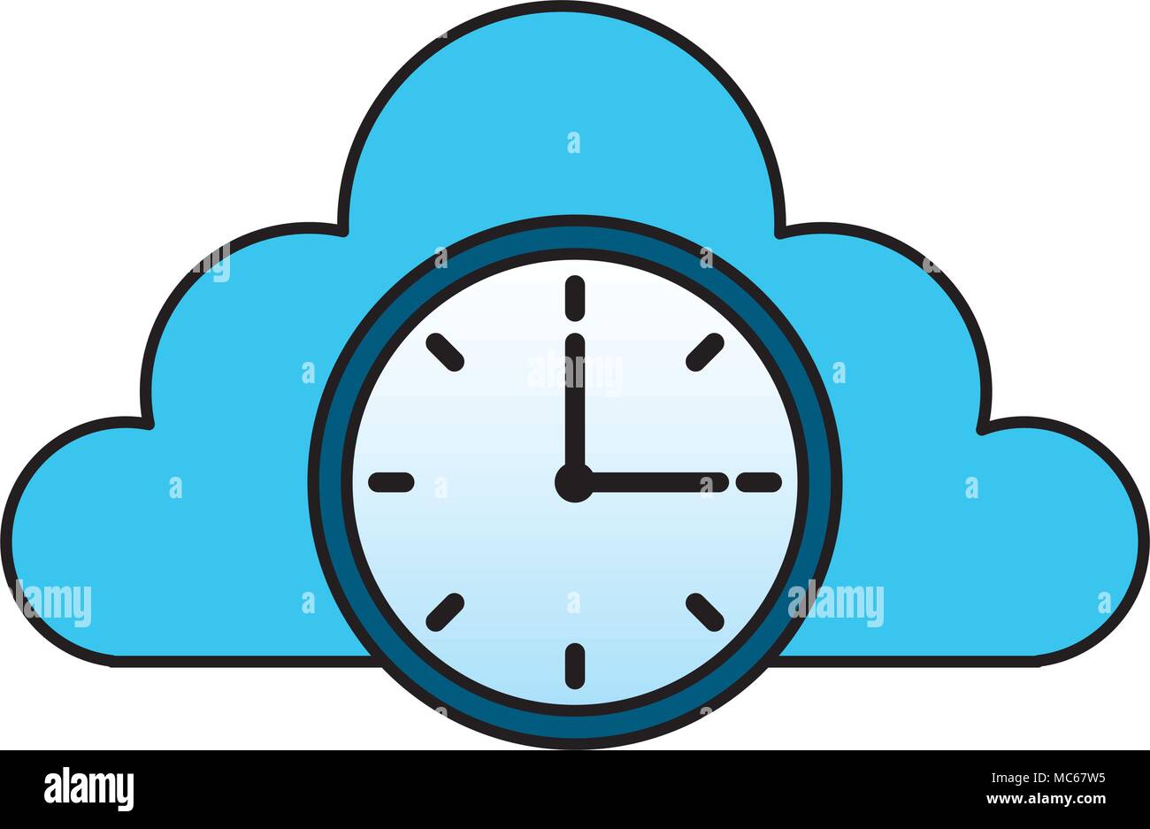 cloud storage clock time work image Stock Vector Image & Art - Alamy