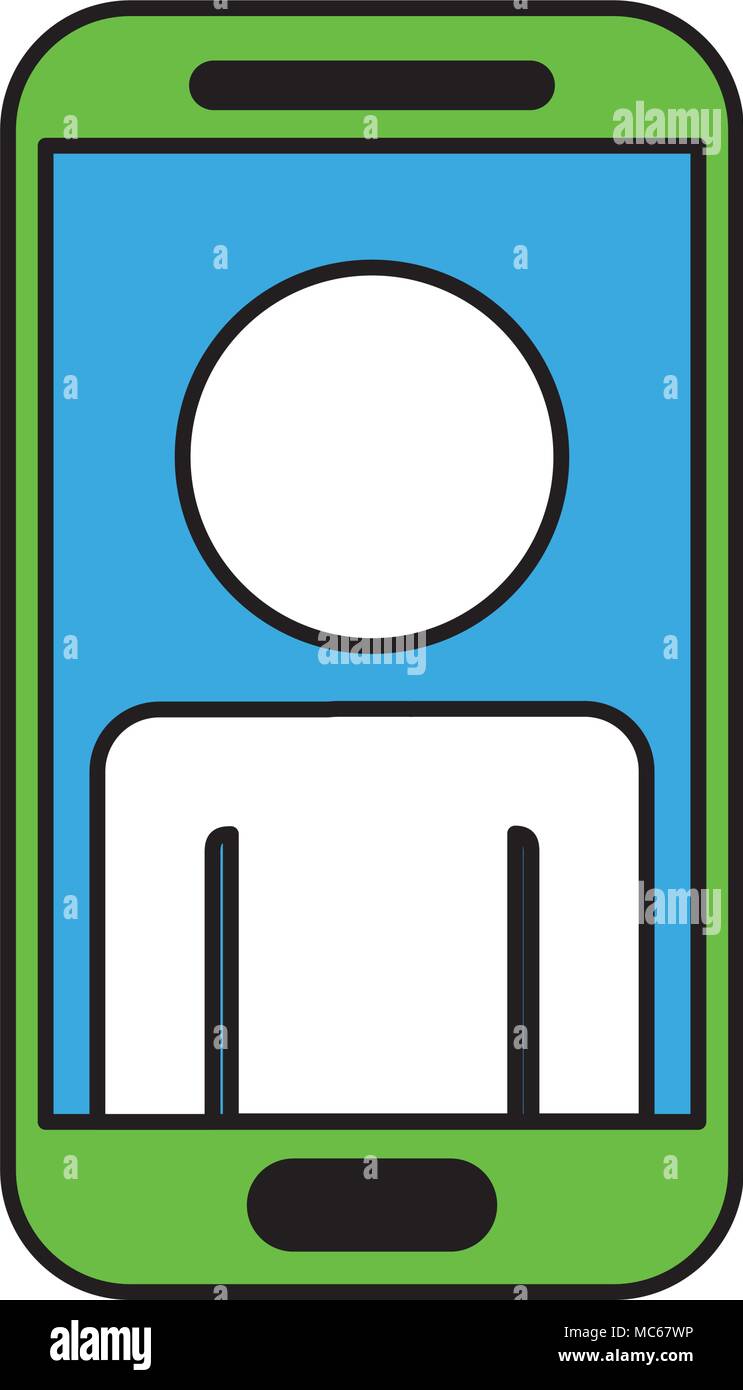 smartphone device digital avatar on screen Stock Vector Image & Art - Alamy