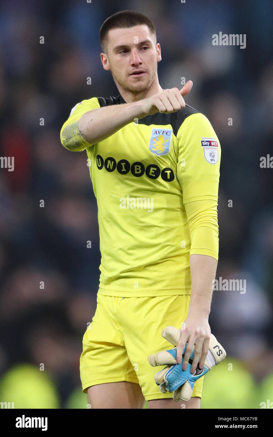 Aston villa goalkeeper sam johnstone celebrates victory hi-res stock ...