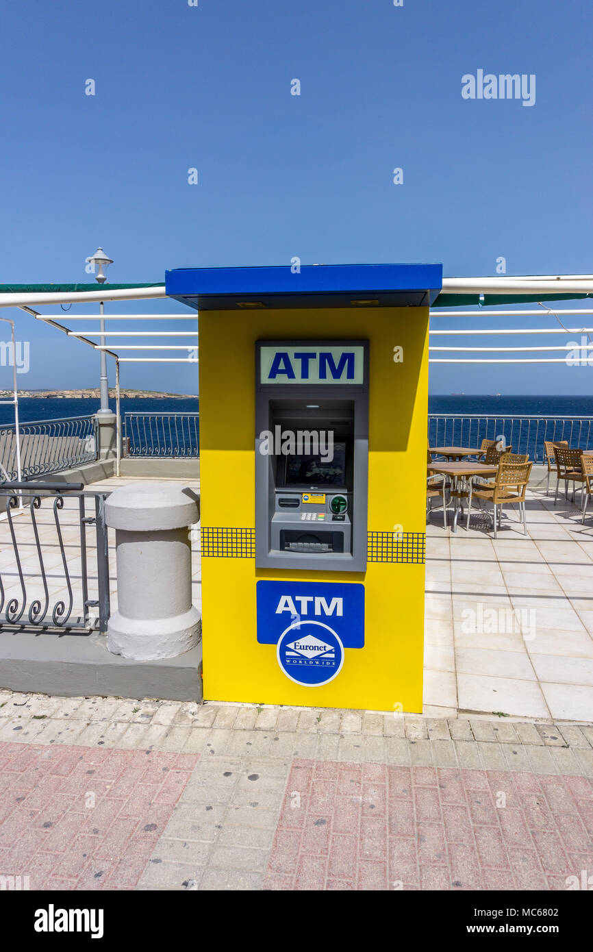ATM machine, St Pauls Bay, Malta, Europe Stock Photo - Alamy