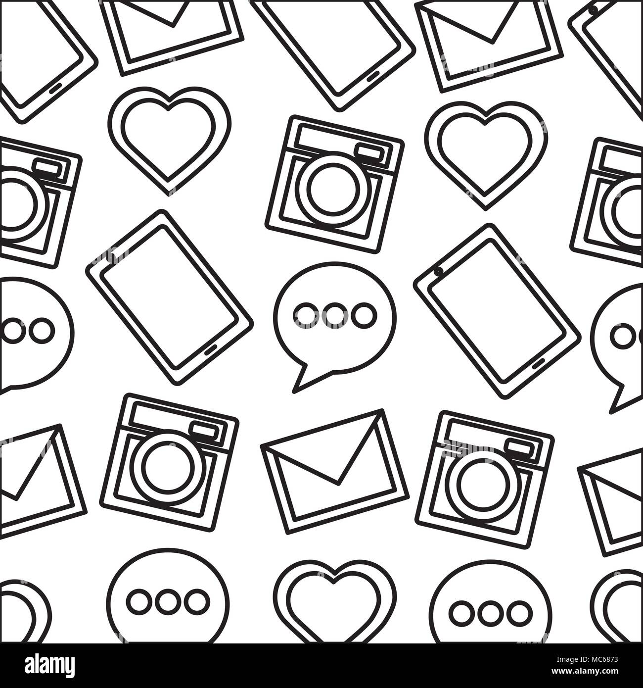 social media icons pattern background Stock Vector Image & Art - Alamy