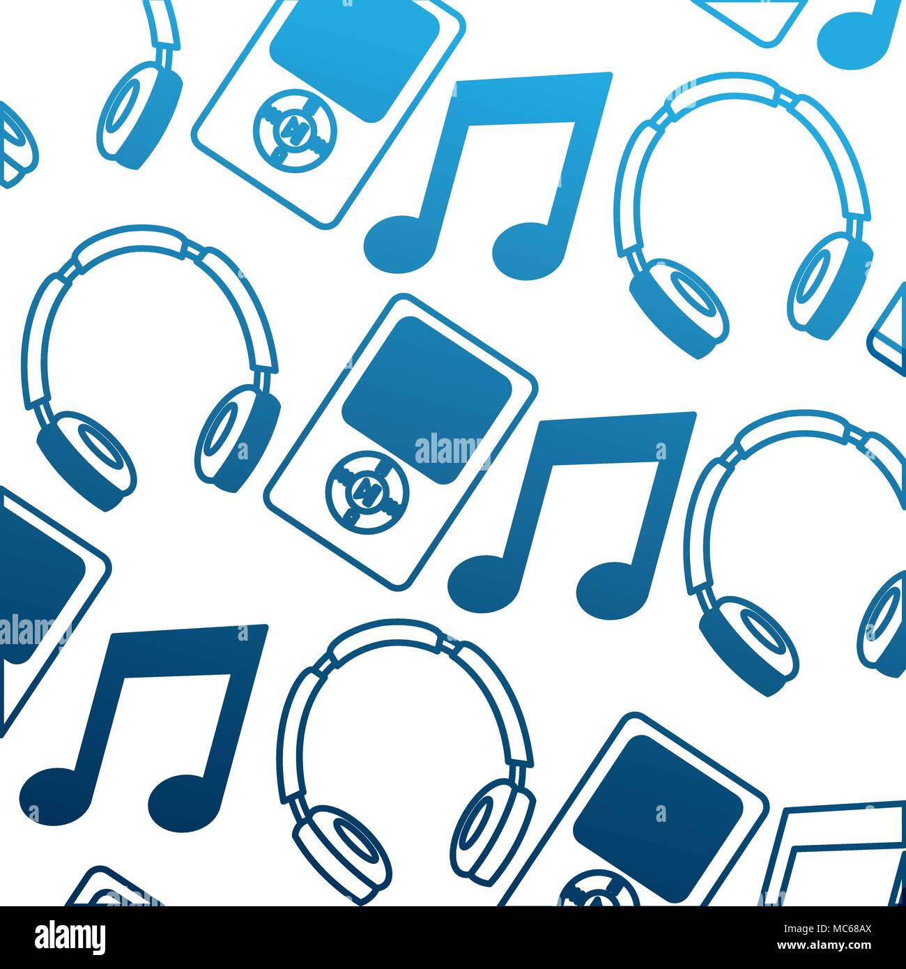 social media mp3 headphones music note pattern Stock Vector Image & Art ...