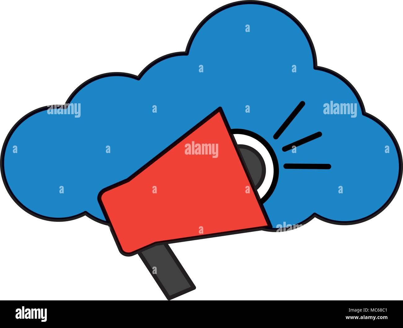 cloud storage marketing megaphone advertising Stock Vector Image & Art ...