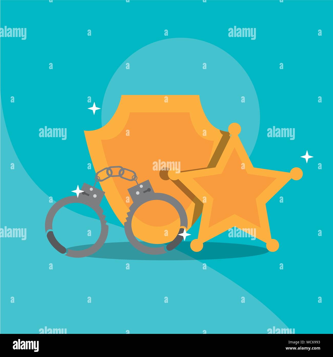 Sheriff badge and handcuffs hi-res stock photography and images - Alamy