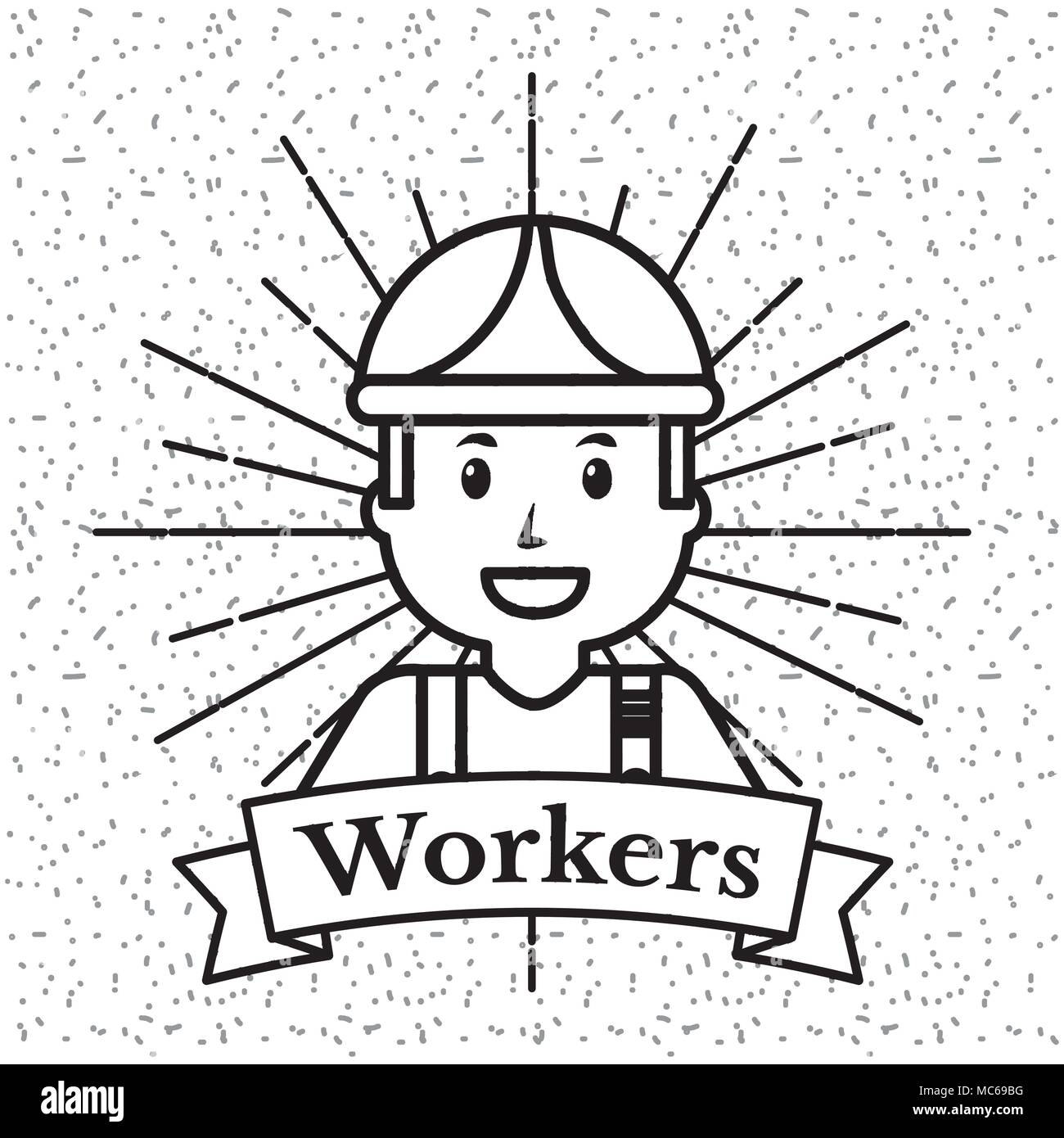 Vintage construction workers Stock Vector Images - Alamy
