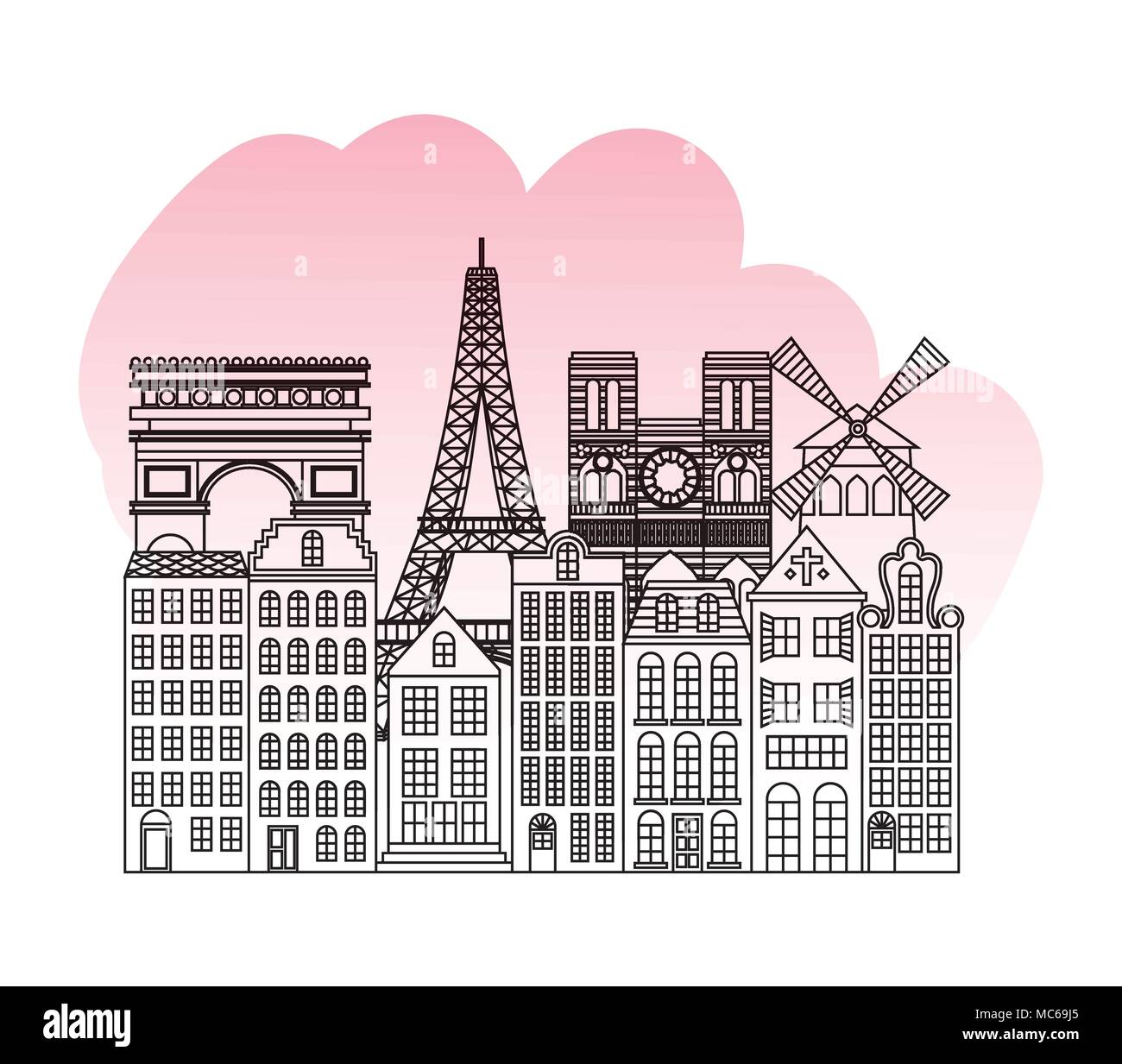 france paris architecture Stock Vector Image & Art - Alamy