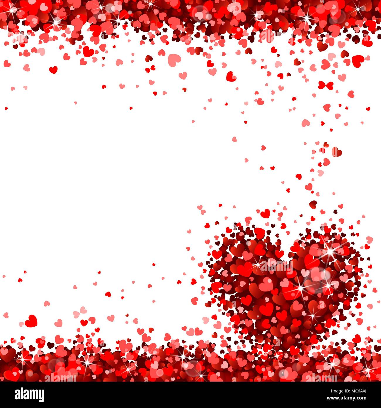 Horizontal background falling hearts Stock Vector Images - Alamy