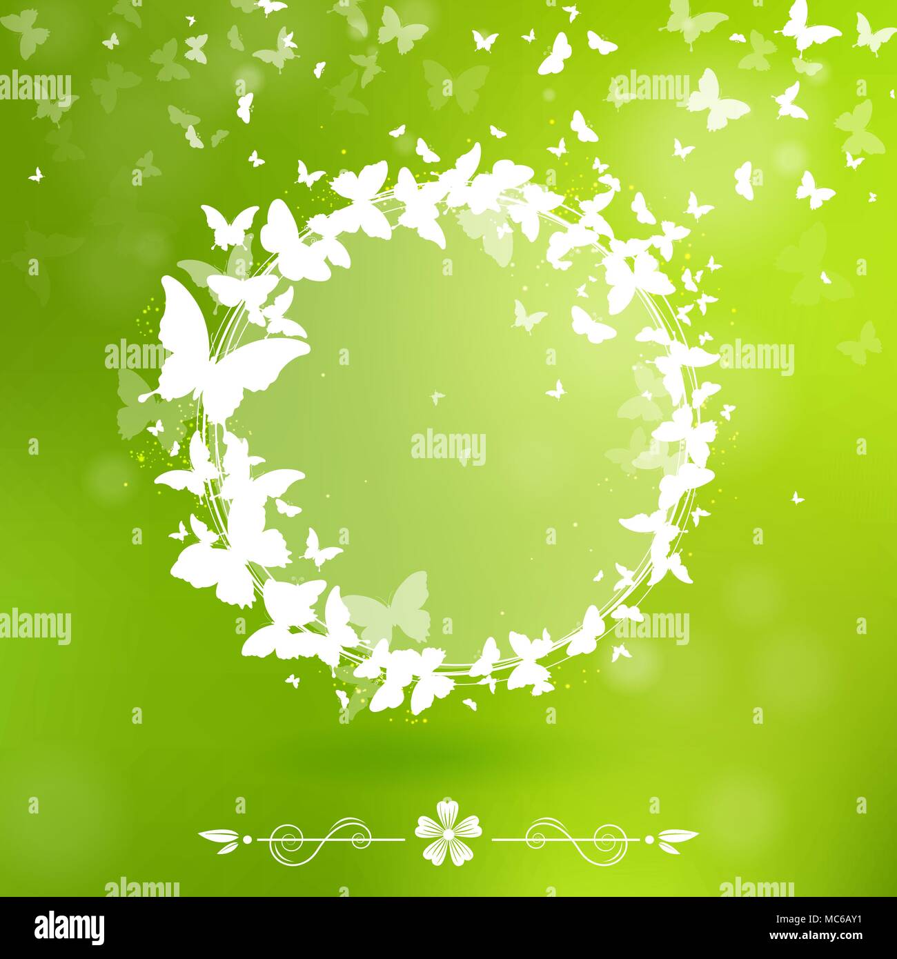 banner with butterflies on a green background Stock Vector Image & Art ...